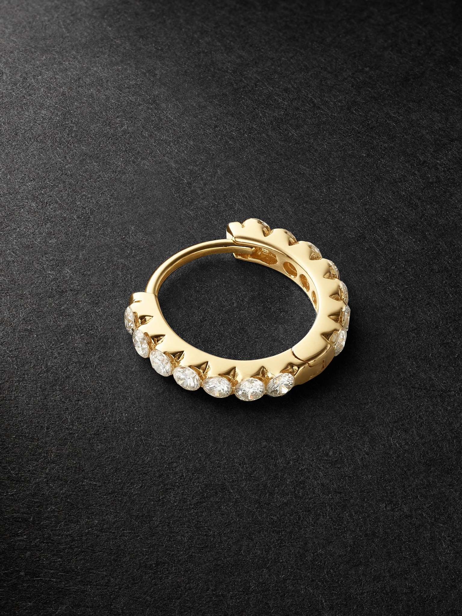 MARIA TASH 8mm Invisible Set Eternity 18-Karat Gold Diamond Single Hoop ...