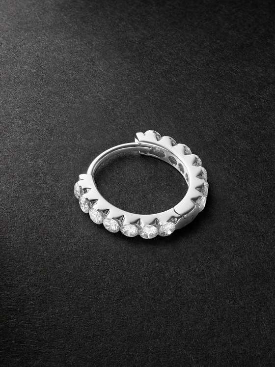 MARIA TASH 8mm Invisible Set Eternity 18-Karat White Gold Diamond ...