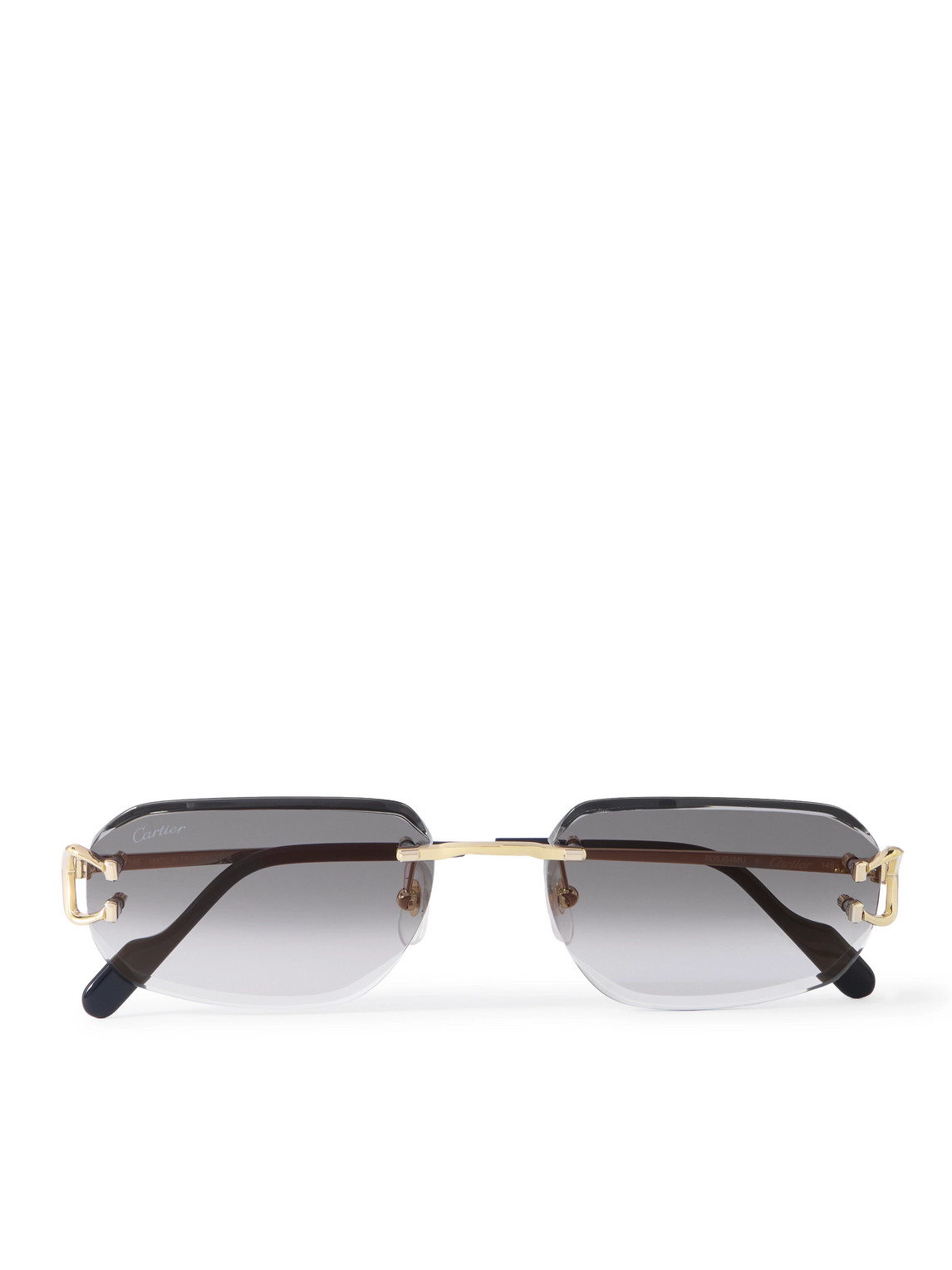 Cartier Eyewear - Signature C Rimless D-Frame Gold-Tone Sunglasses ...