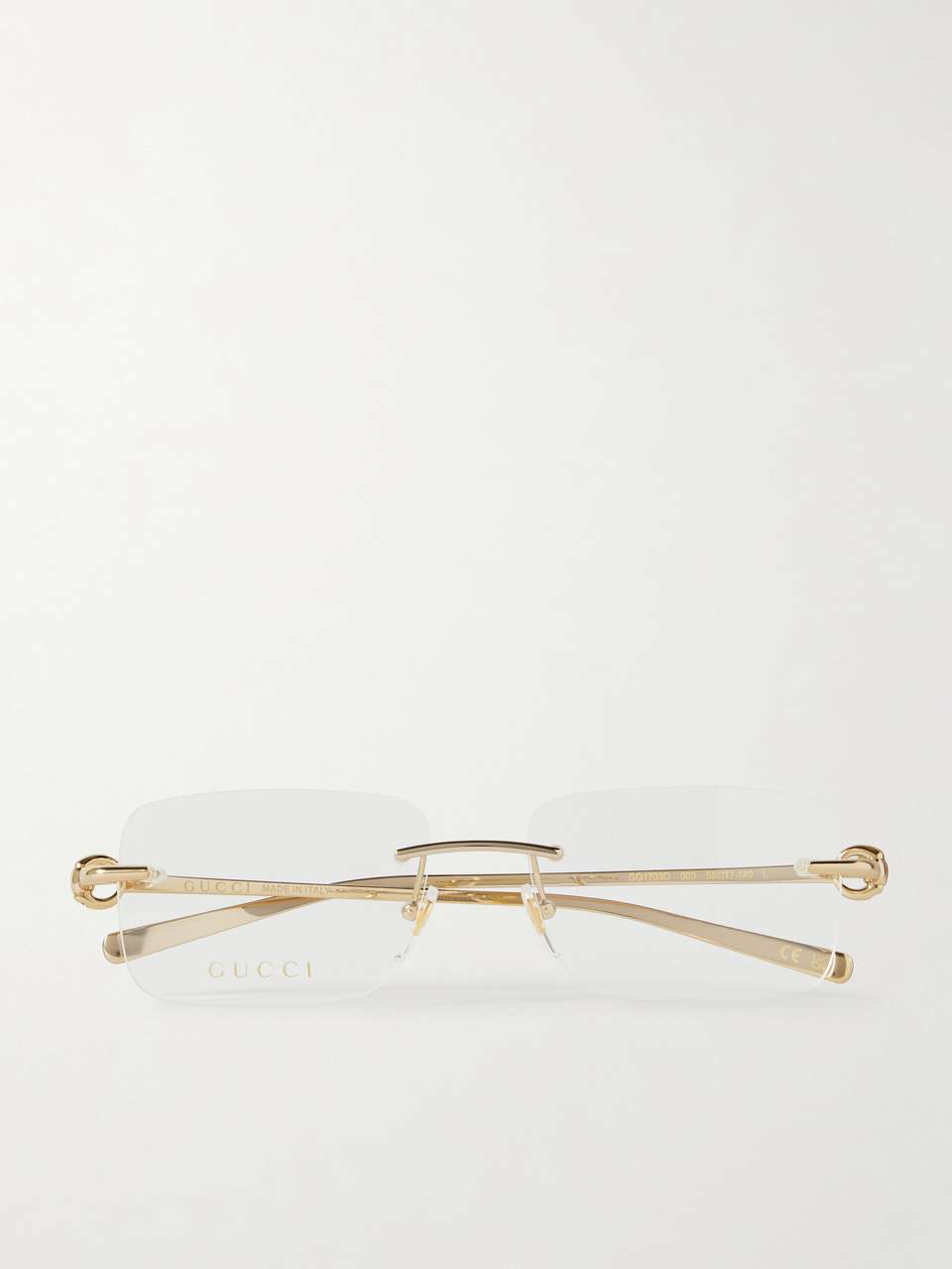 GUCCI EYEWEAR Rectangular-Frame Rimless Gold-Tone Optical Glasses for ...