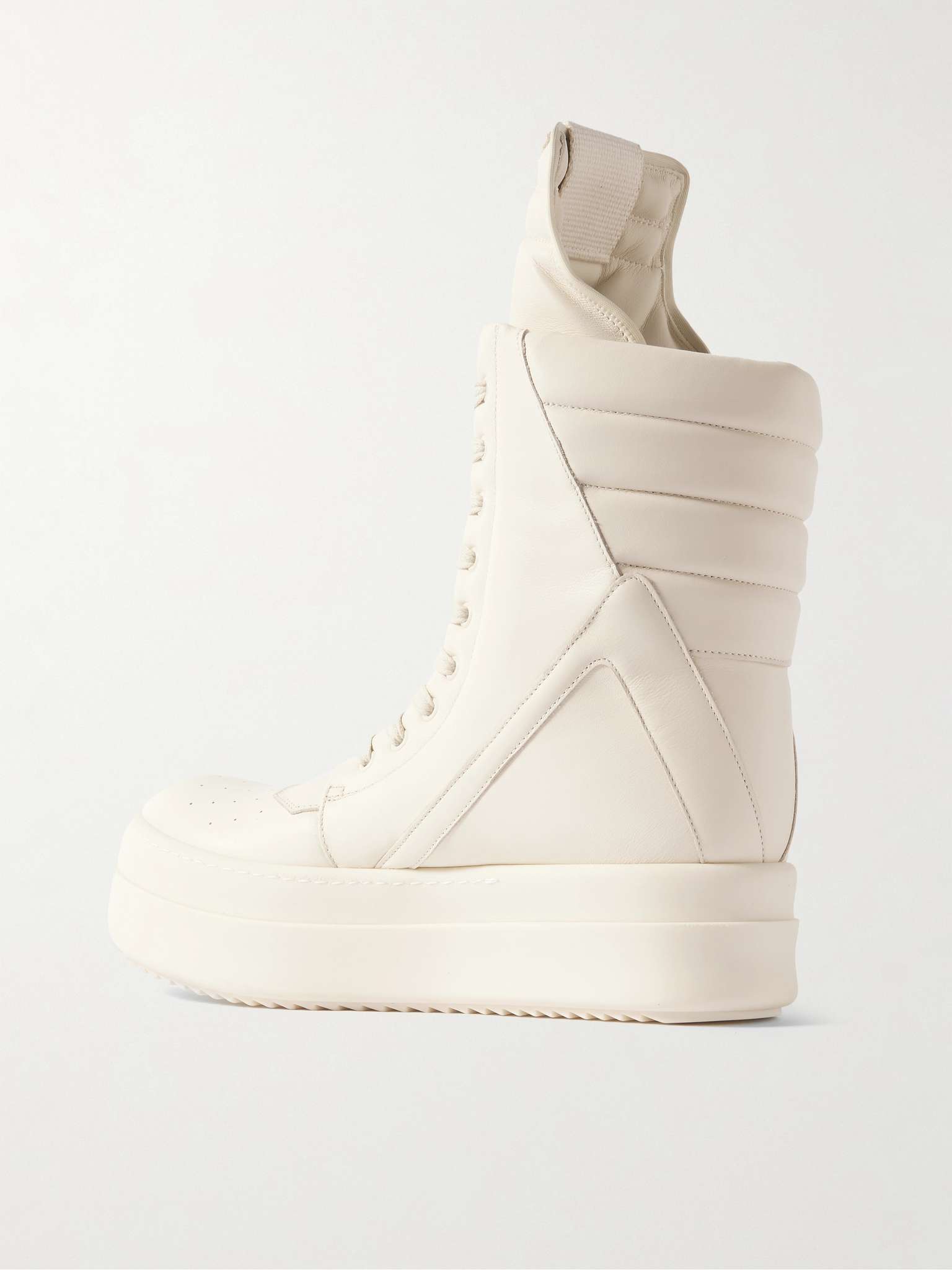 RICK OWENS Mega Geobasket Leather High-Top Sneakers for Men | MR PORTER