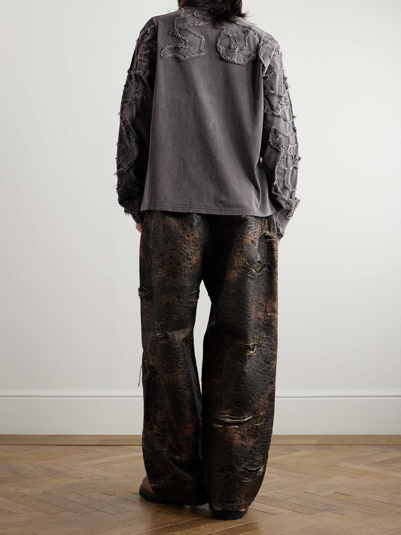 ACNE STUDIOS Distressed Garment-Dyed Organic Cotton-Jersey Sweatshirt ...