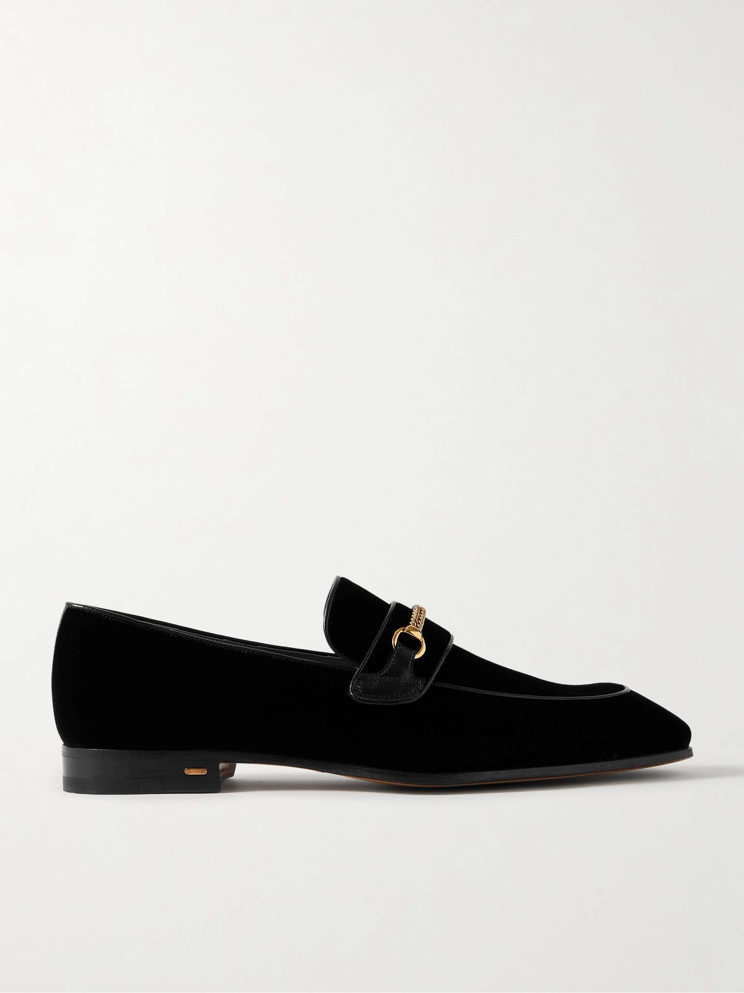 TOM FORD Bailey Chain-Embellished Leather-Trimmed Velvet Loafers for ...