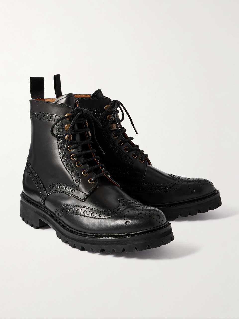 GRENSON Fred Leather Brogue Boots for Men | MR PORTER