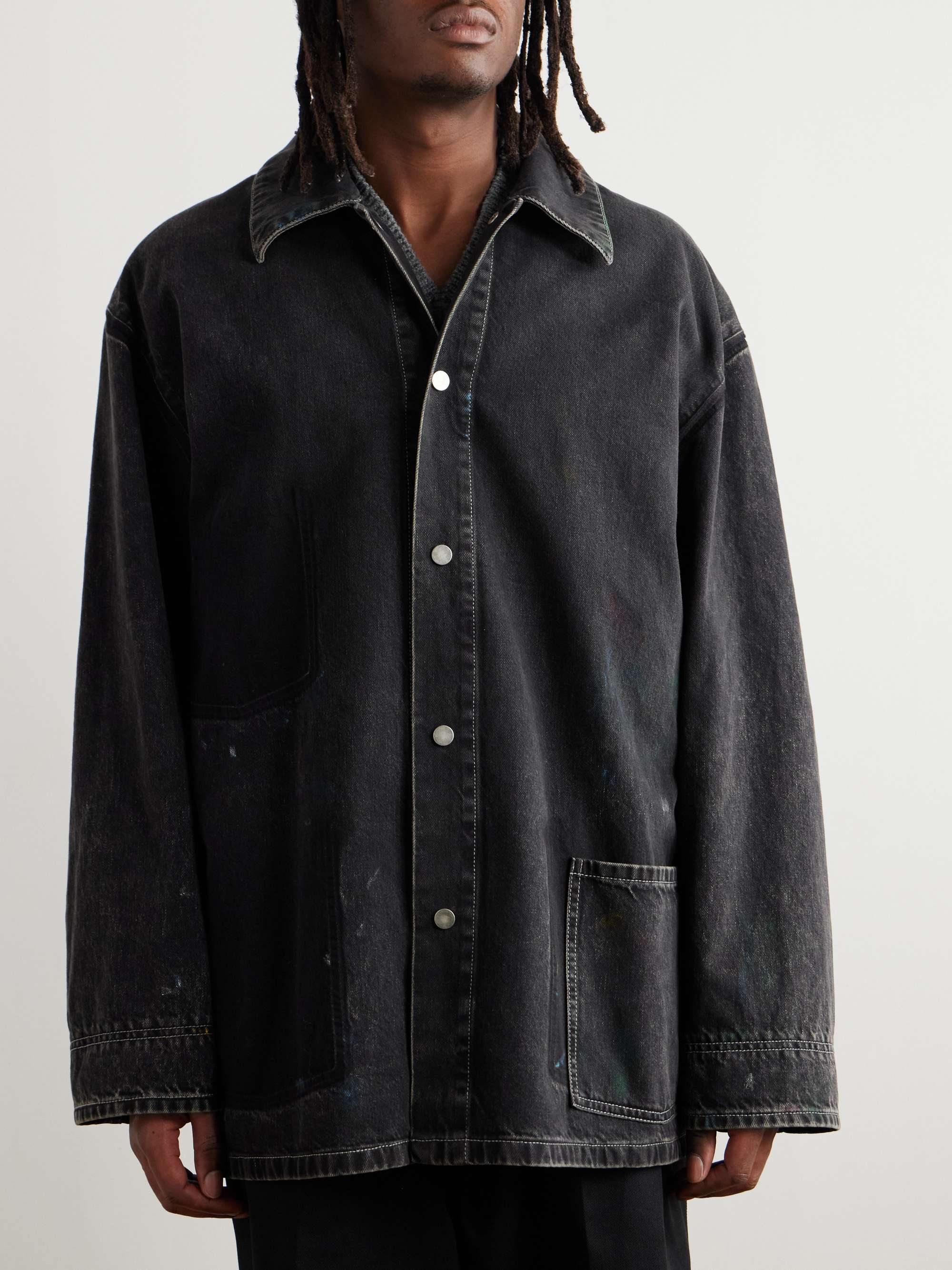 MAISON MARGIELA Oversized Paint-Splattered Denim Jacket for MAISON MARGIELA Oversized Paint-Splattered Denim Jacket for