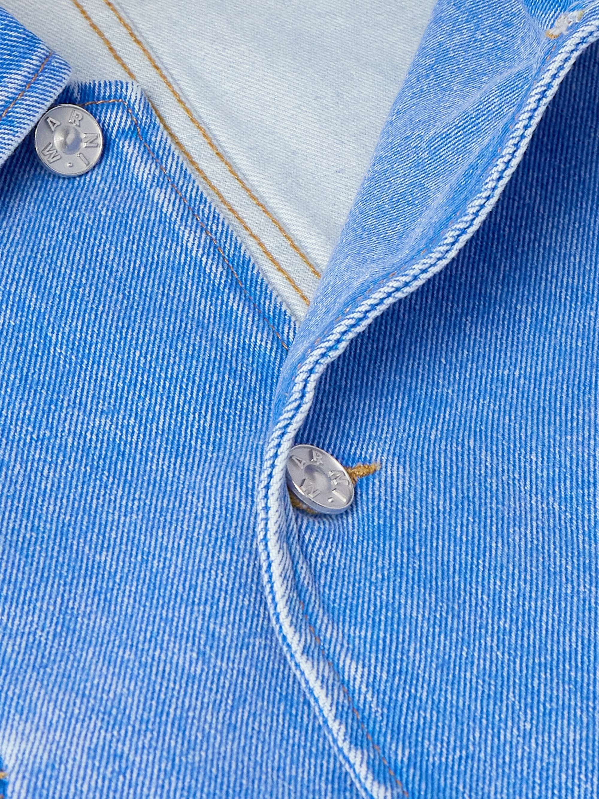 MARNI Logo-Embroidered Bleached Denim Jacket for Men | MR PORTER MARNI Logo-Embroidered Bleached Denim Jacket for Men | MR PORTER