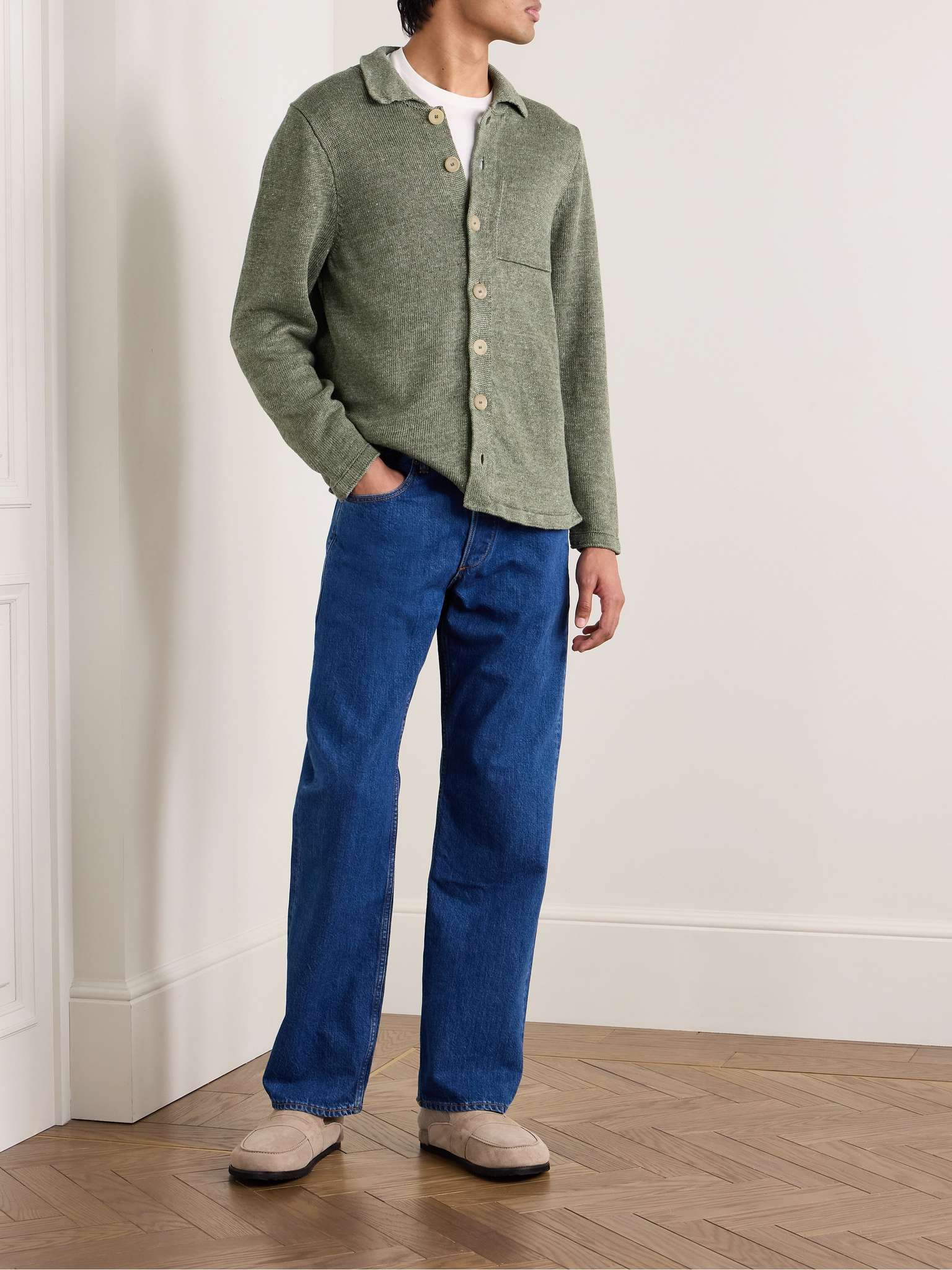 INIS MEÁIN Linen Cardigan for Men | MR PORTER