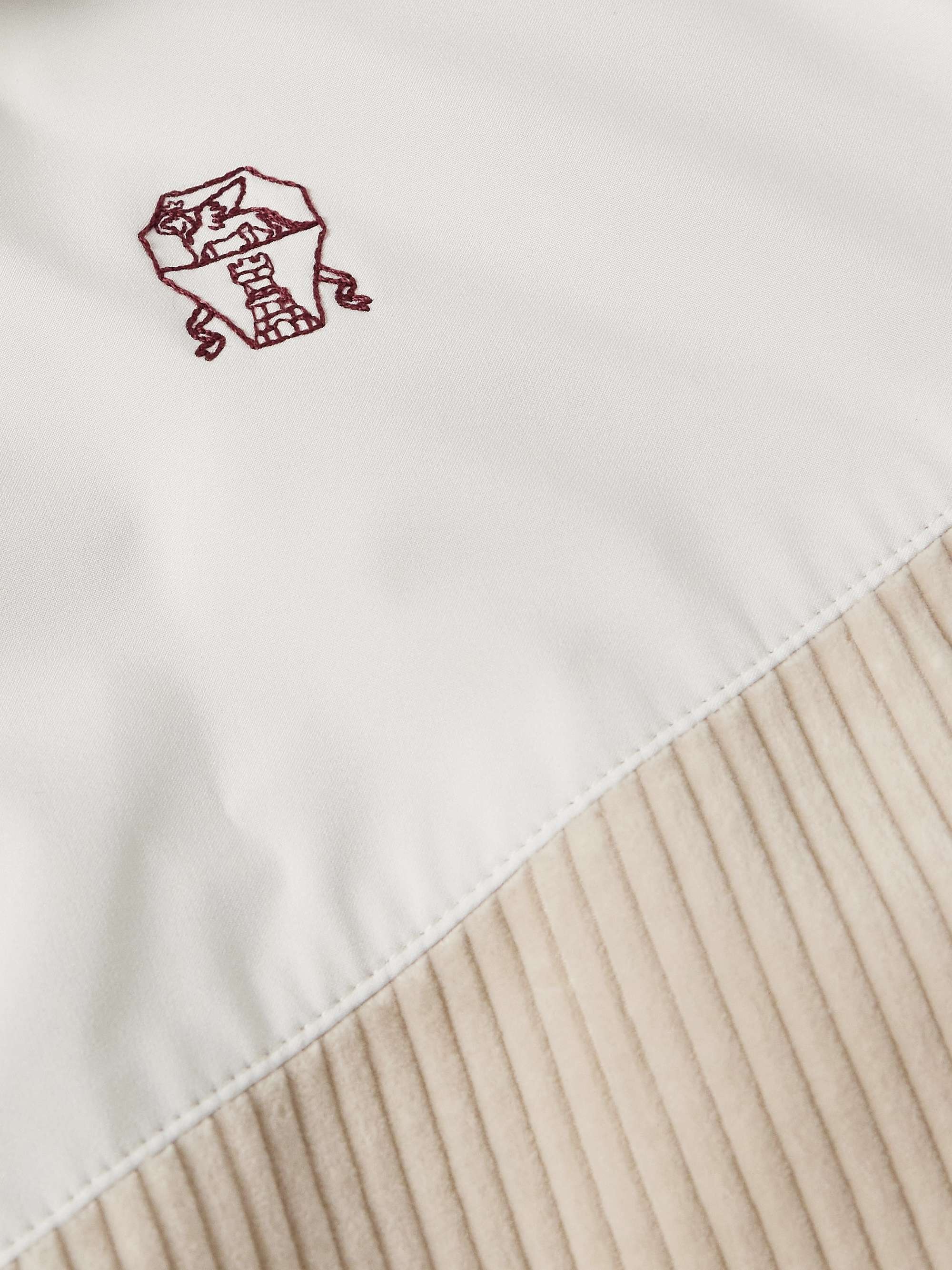 BRUNELLO CUCINELLI Logo-Embroidered Padded Shell and Cotton BRUNELLO CUCINELLI Logo-Embroidered Padded Shell and Cotton