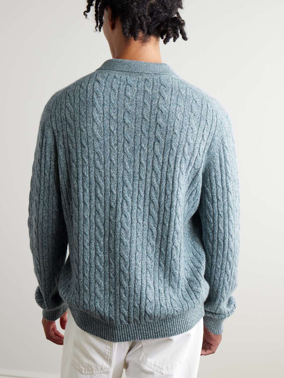 LORO PIANA Cable-Knit Cashmere Polo Sweater for Men | MR PORTER