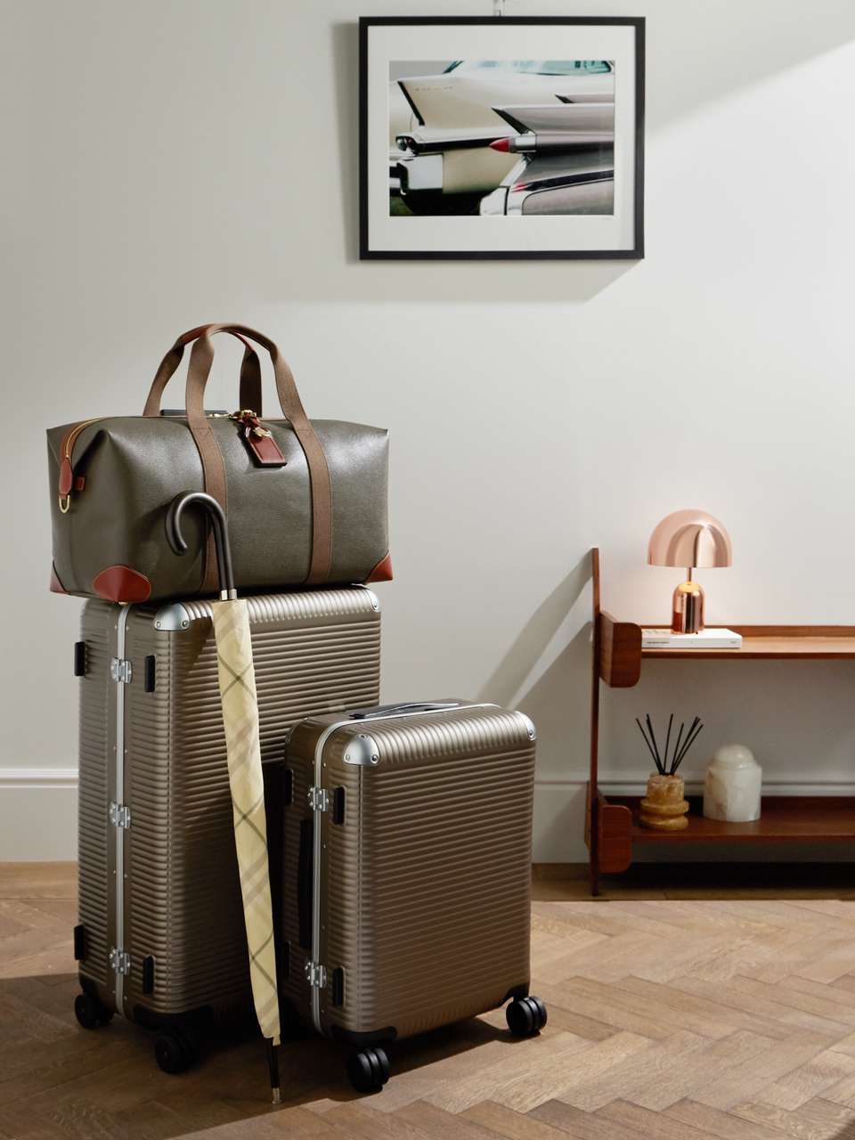 FPM MILANO Bank Spinner 55cm Leather and Aluminium-Trimmed Makrolon ...