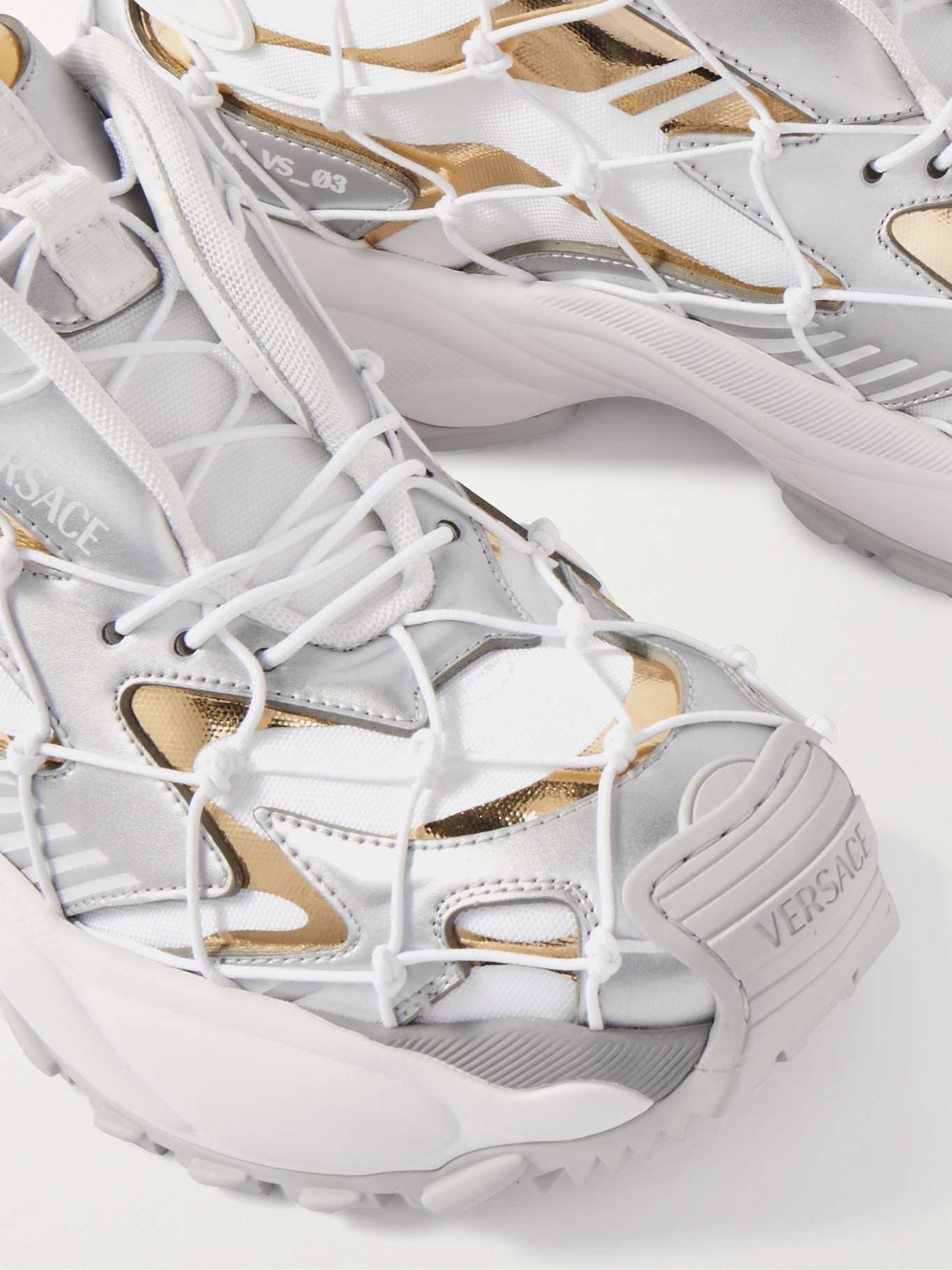 VERSACE Mercury M_VS_03 Rope, Leather and Mesh Sneakers for Men | MR PORTER