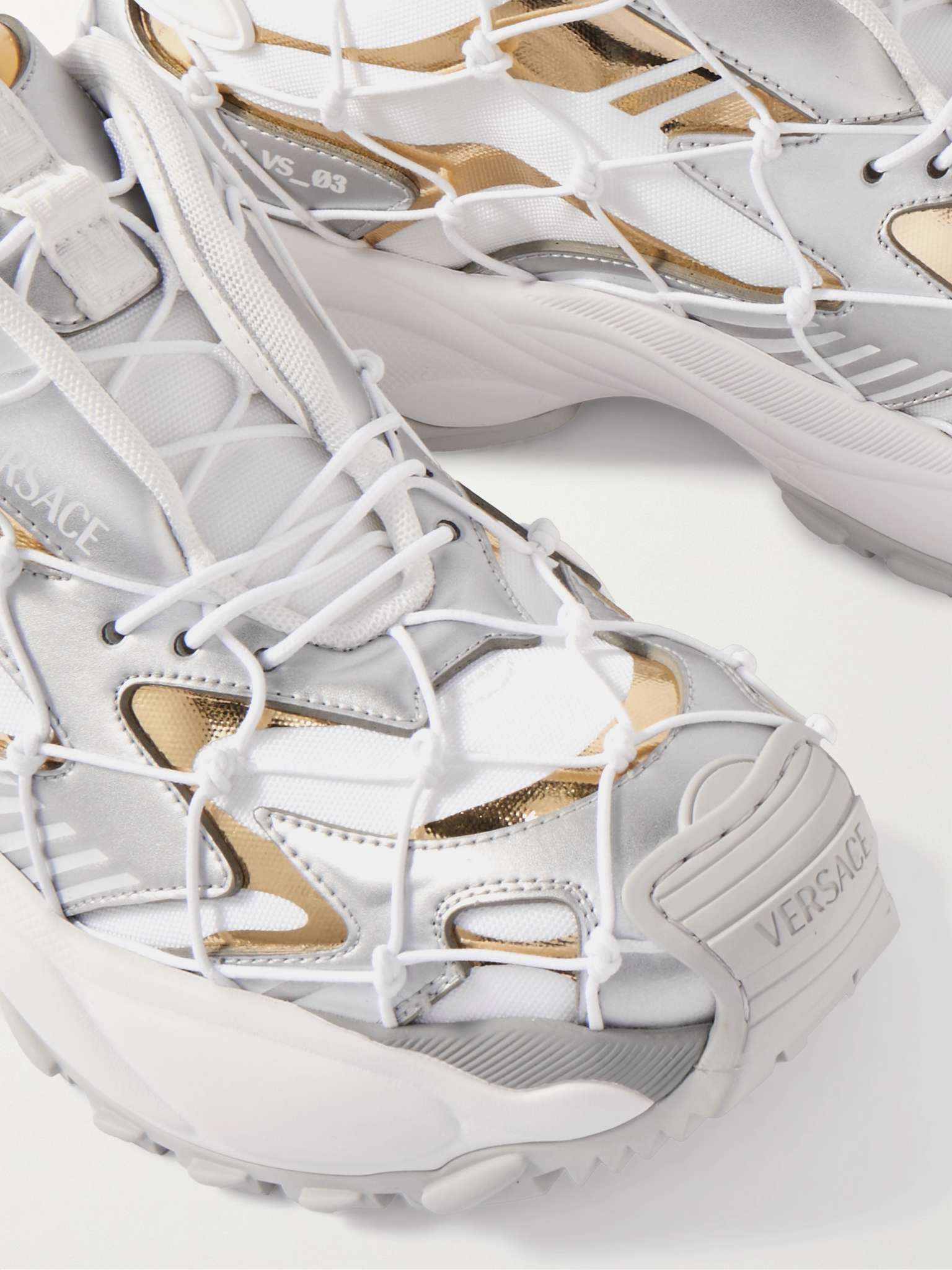 VERSACE Mercury M_VS_03 Rope, Leather and Mesh Sneakers for Men | MR PORTER