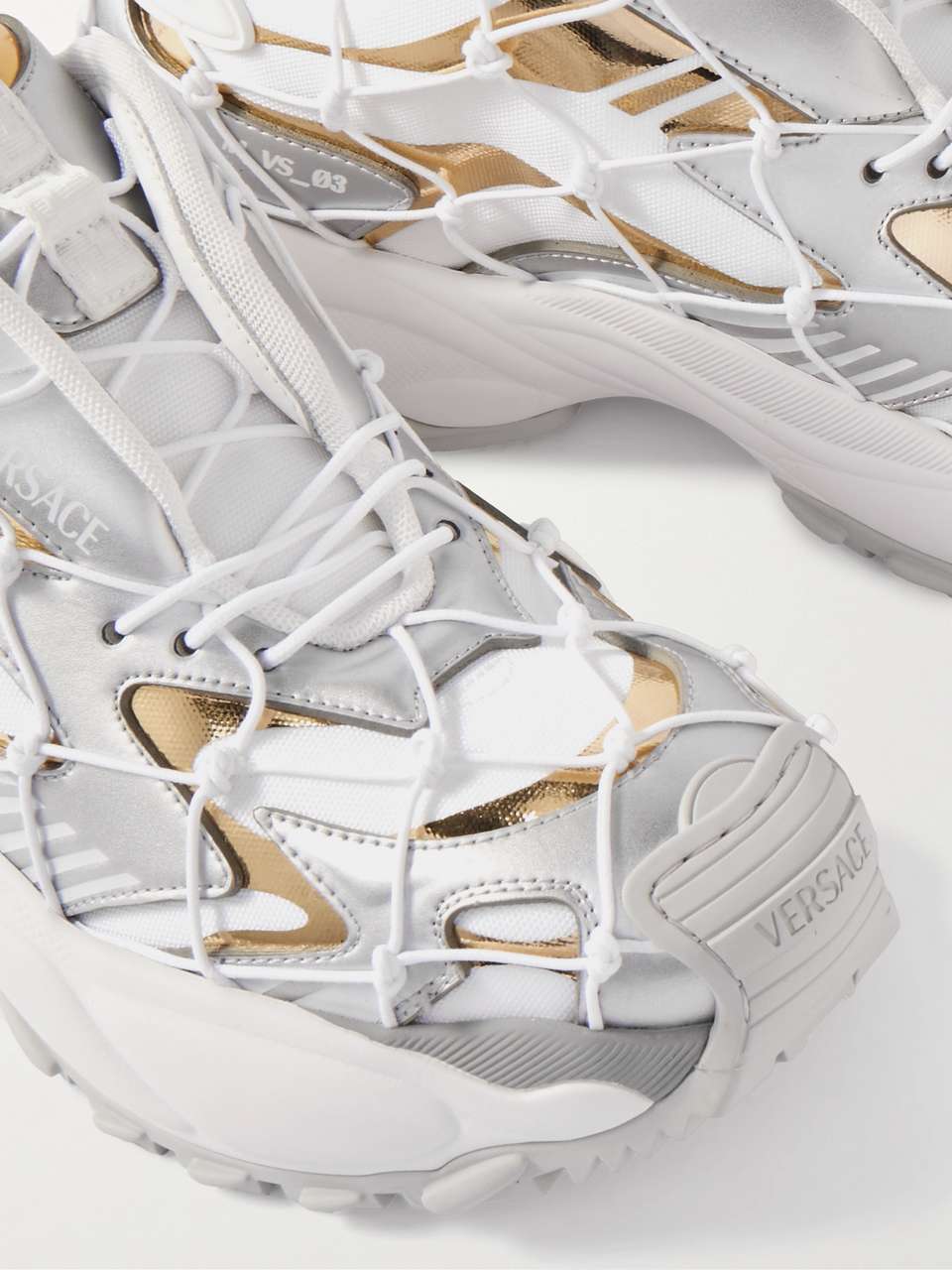 VERSACE Mercury M_VS_03 Rope, Leather and Mesh Sneakers for Men | MR PORTER