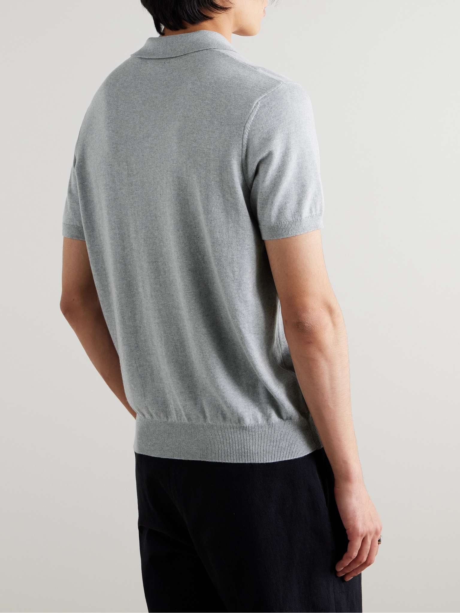 A.P.C. Gregory Slim-Fit Logo-Embroidered Cotton and Cashmere-Blend Polo ...