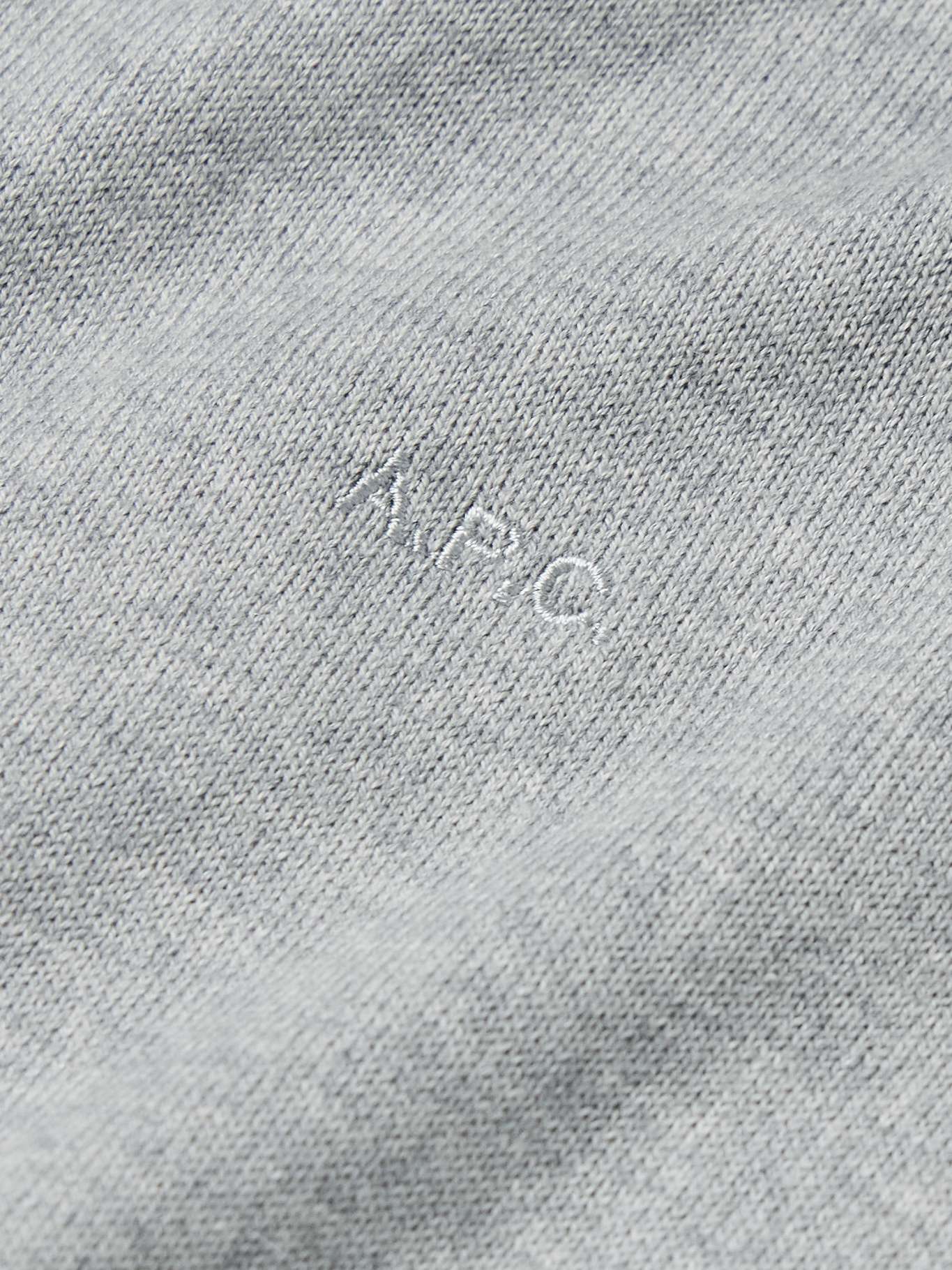 A.P.C. Gregory Slim-Fit Logo-Embroidered Cotton and Cashmere-Blend Polo ...