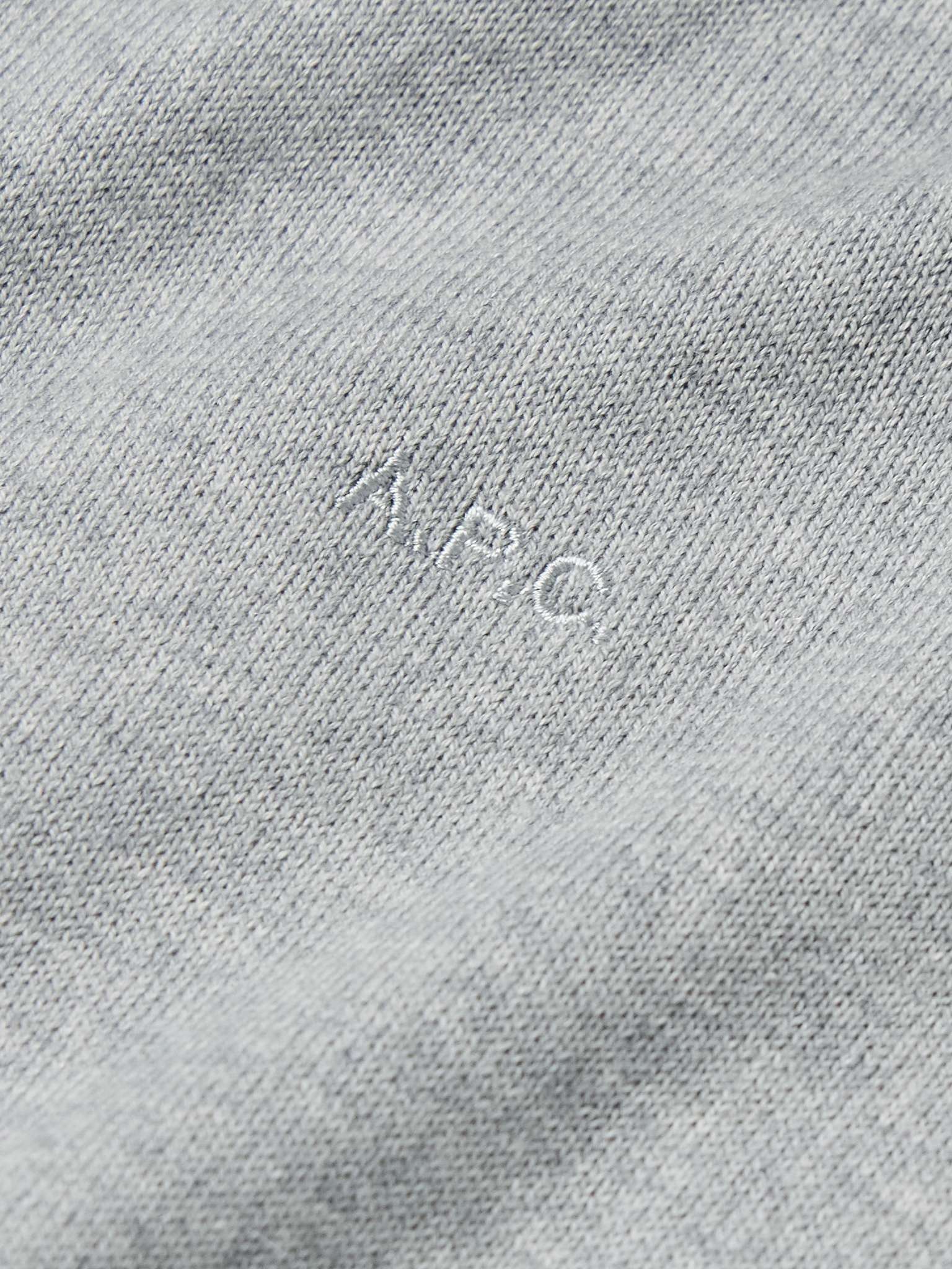 A.P.C. Gregory Slim-Fit Logo-Embroidered Cotton and Cashmere-Blend Polo ...