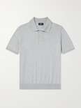 A.P.C. Gregory Slim-Fit Logo-Embroidered Cotton and Cashmere-Blend Polo ...