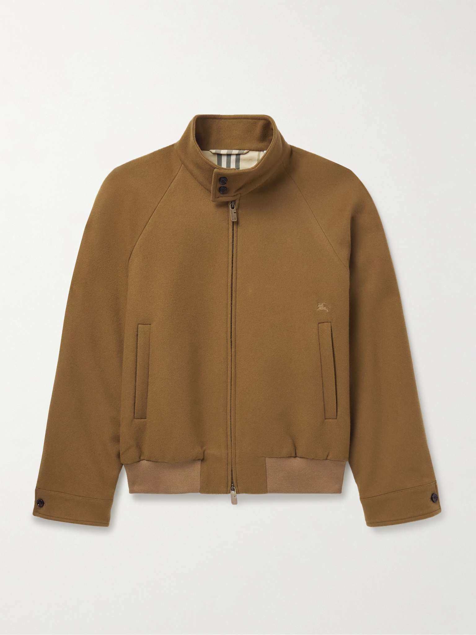 BURBERRY Logo-Embroidered Cashmere Harrington Jacket for Men | MR PORTER