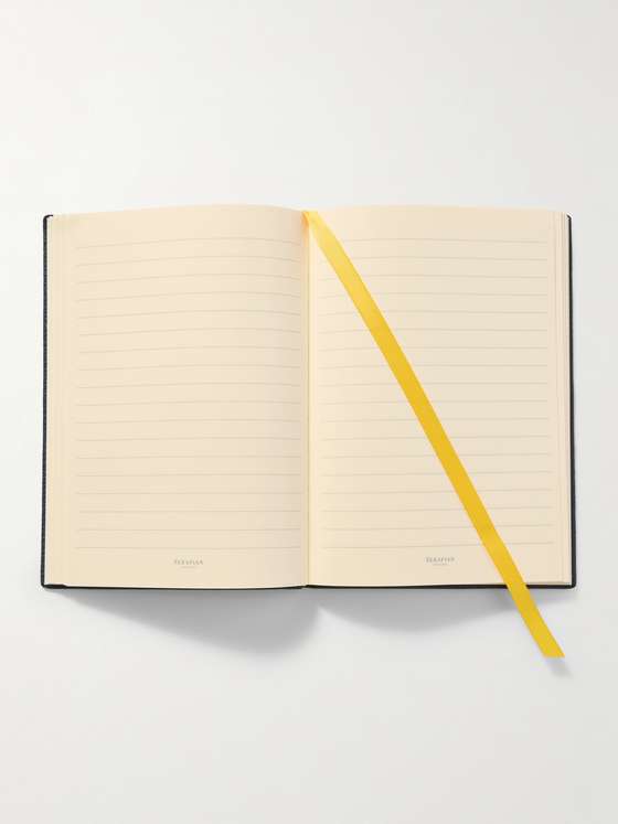 SERAPIAN Medium Logo-Print Full-Grain Leather Notebook for Men | MR PORTER