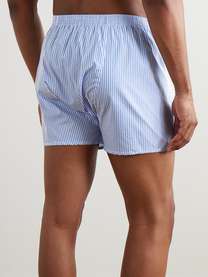 Blue James Striped Cotton Boxer Shorts | DEREK ROSE | MR PORTER