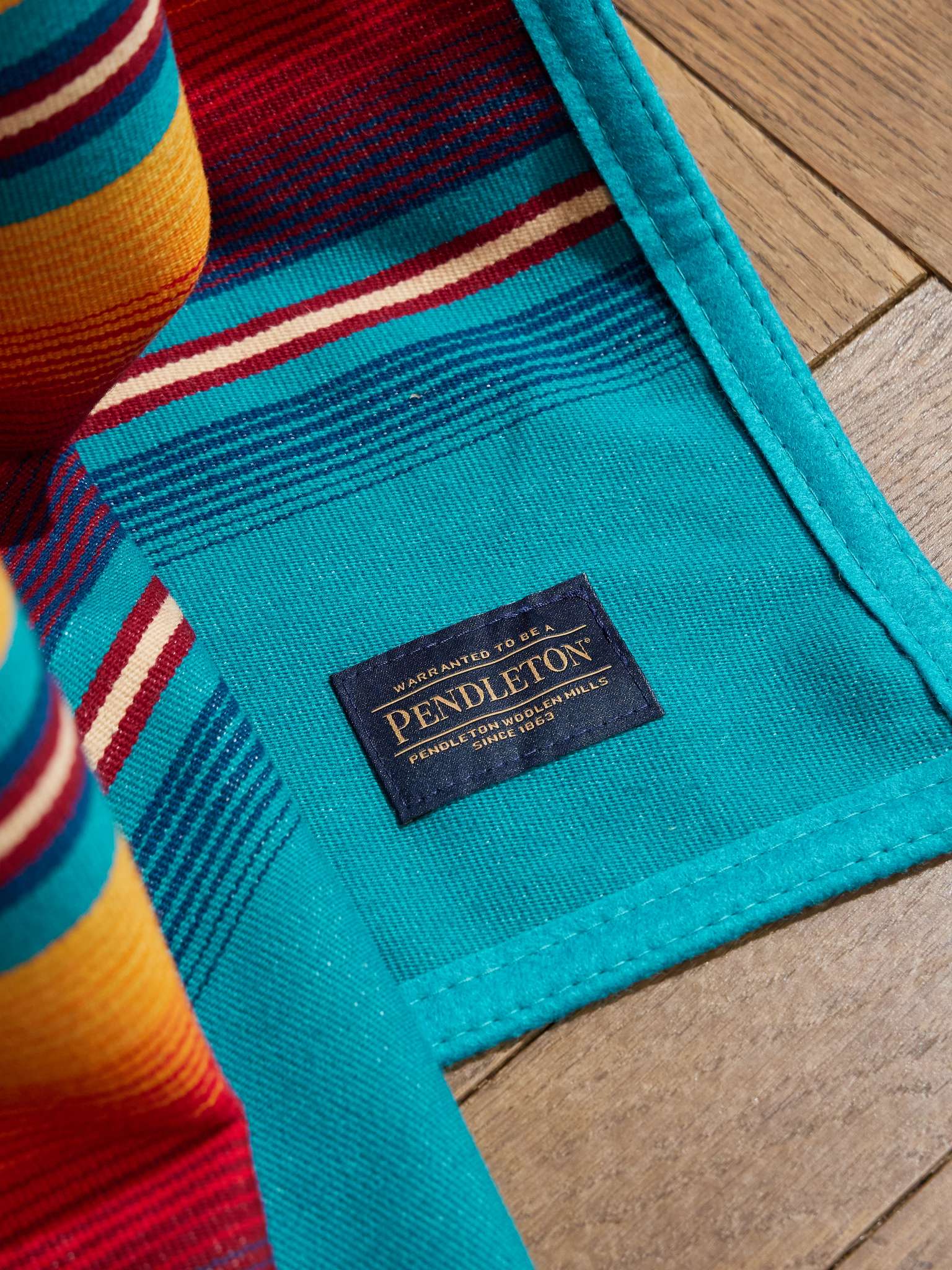 PENDLETON Serape Striped Virgin Wool and Cotton-Blend Blanket for Men ...