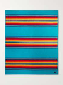 PENDLETON Serape Striped Virgin Wool and Cotton-Blend Blanket for Men ...