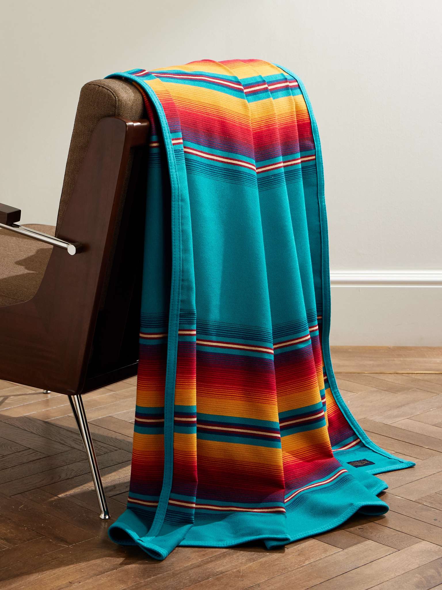PENDLETON Serape Striped Virgin Wool and Cotton-Blend Blanket for Men ...
