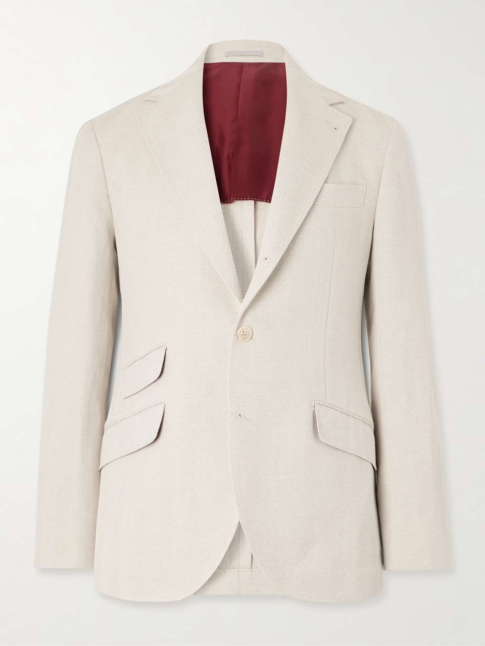 BRUNELLO CUCINELLI Herringbone Cotton and Linen-Blend Blazer for Men ...