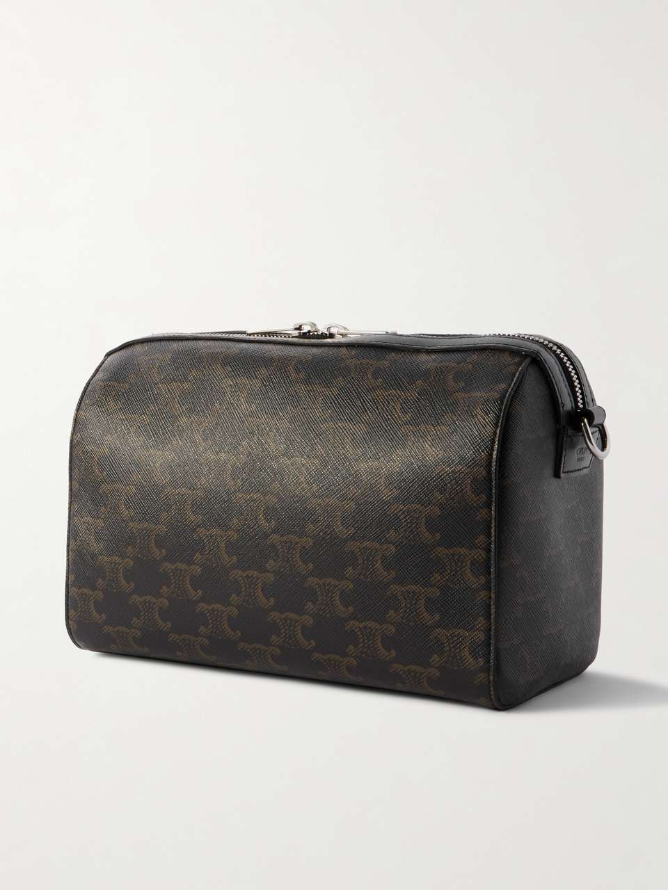 CELINE HOMME Boston Mini Leather-Trimmed Monogrammed Coated-Canvas ...