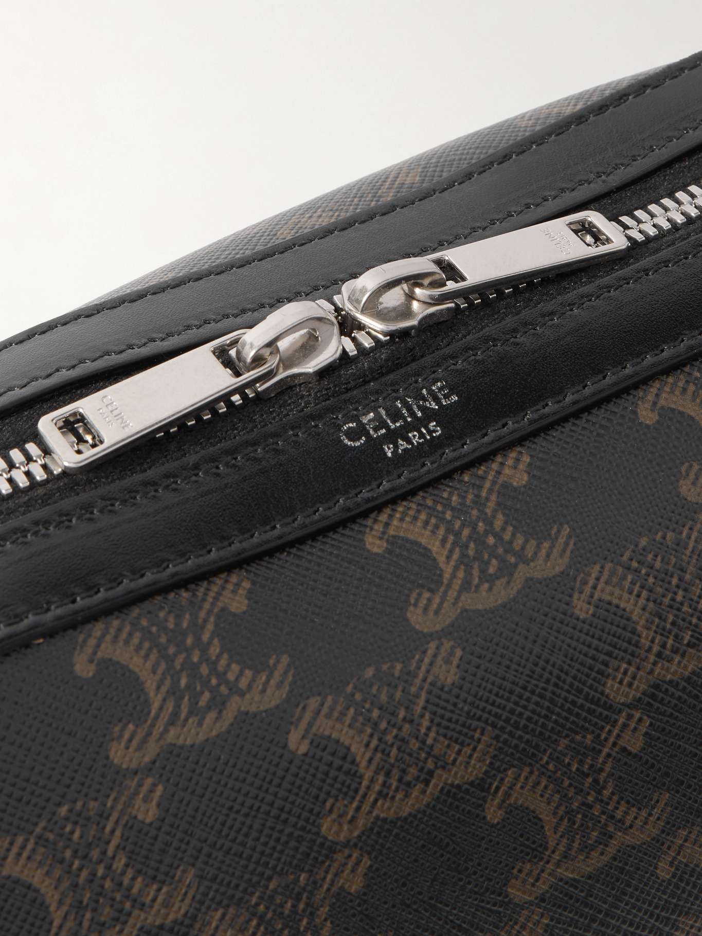 CELINE HOMME Boston Mini Leather-Trimmed Monogrammed Coated-Canvas ...