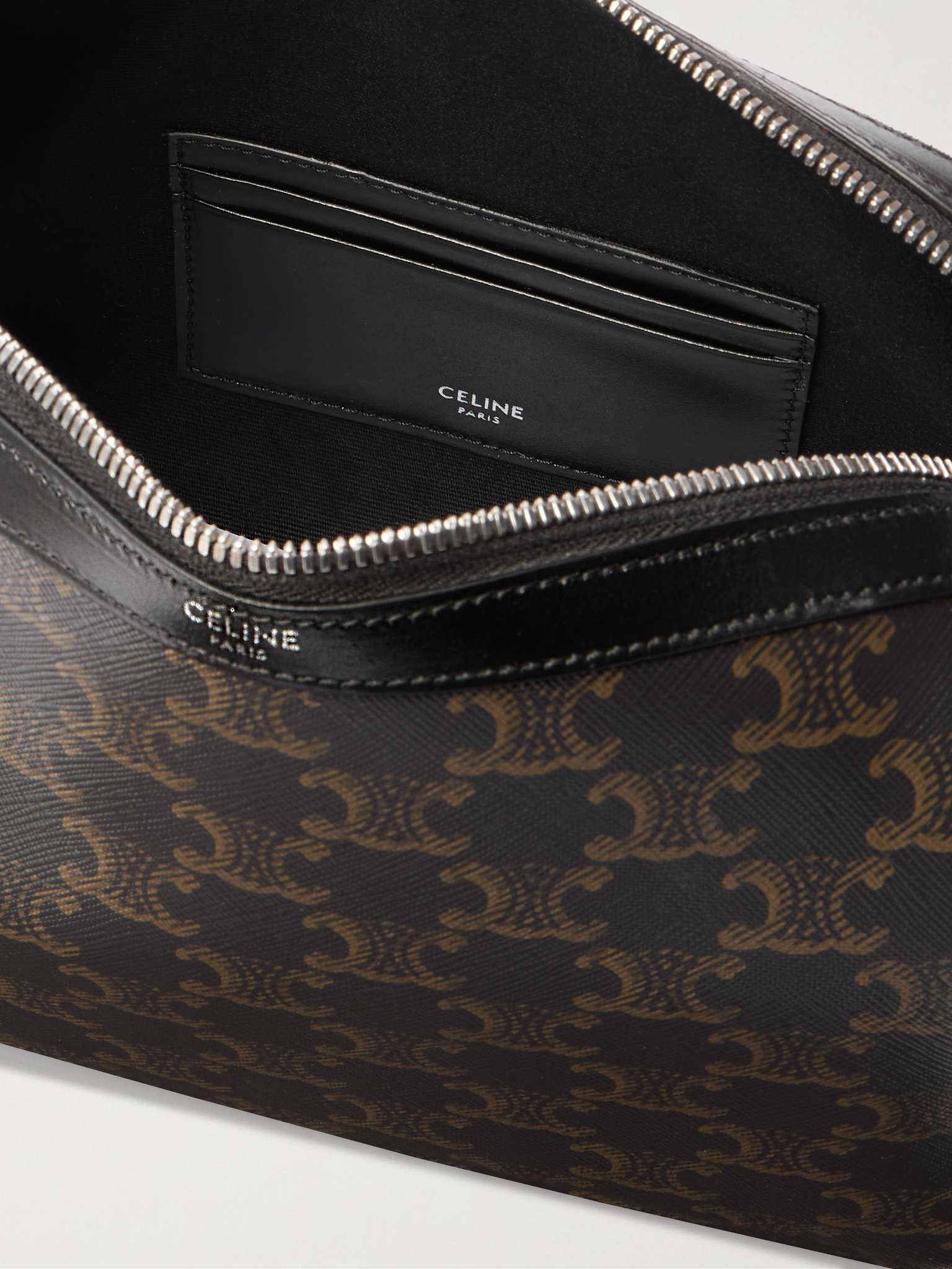 CELINE HOMME Boston Mini Leather-Trimmed Monogrammed Coated-Canvas ...