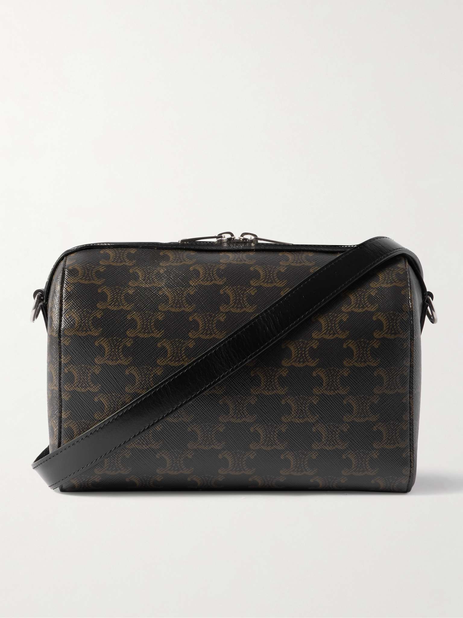 CELINE HOMME Boston Mini Leather-Trimmed Monogrammed Coated-Canvas ...