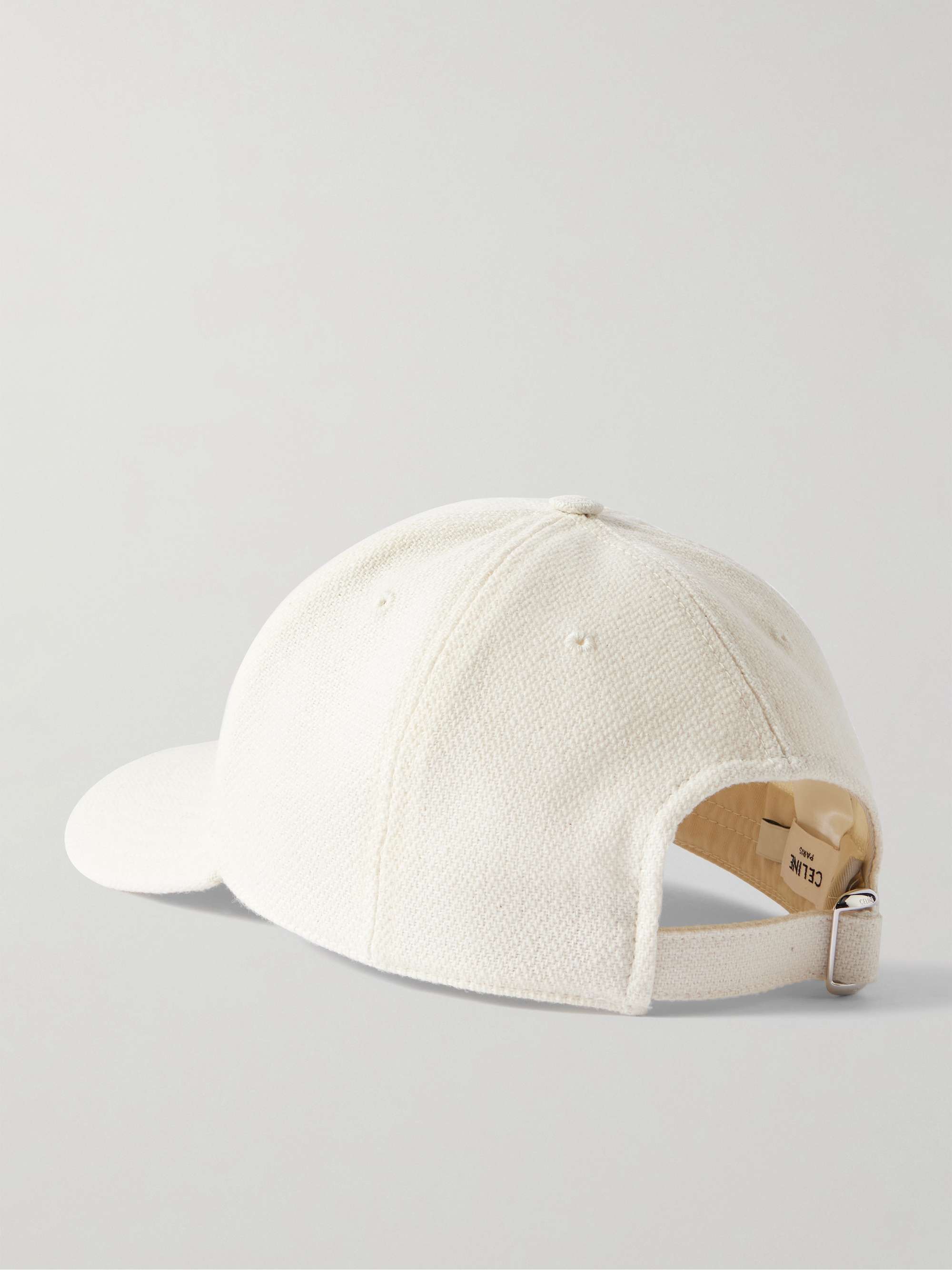 CELINE Triomphe Logo Embroidered Wool Blend Baseball Cap For Men MR CELINE Triomphe Logo Embroidered Wool Blend Baseball Cap For Men MR