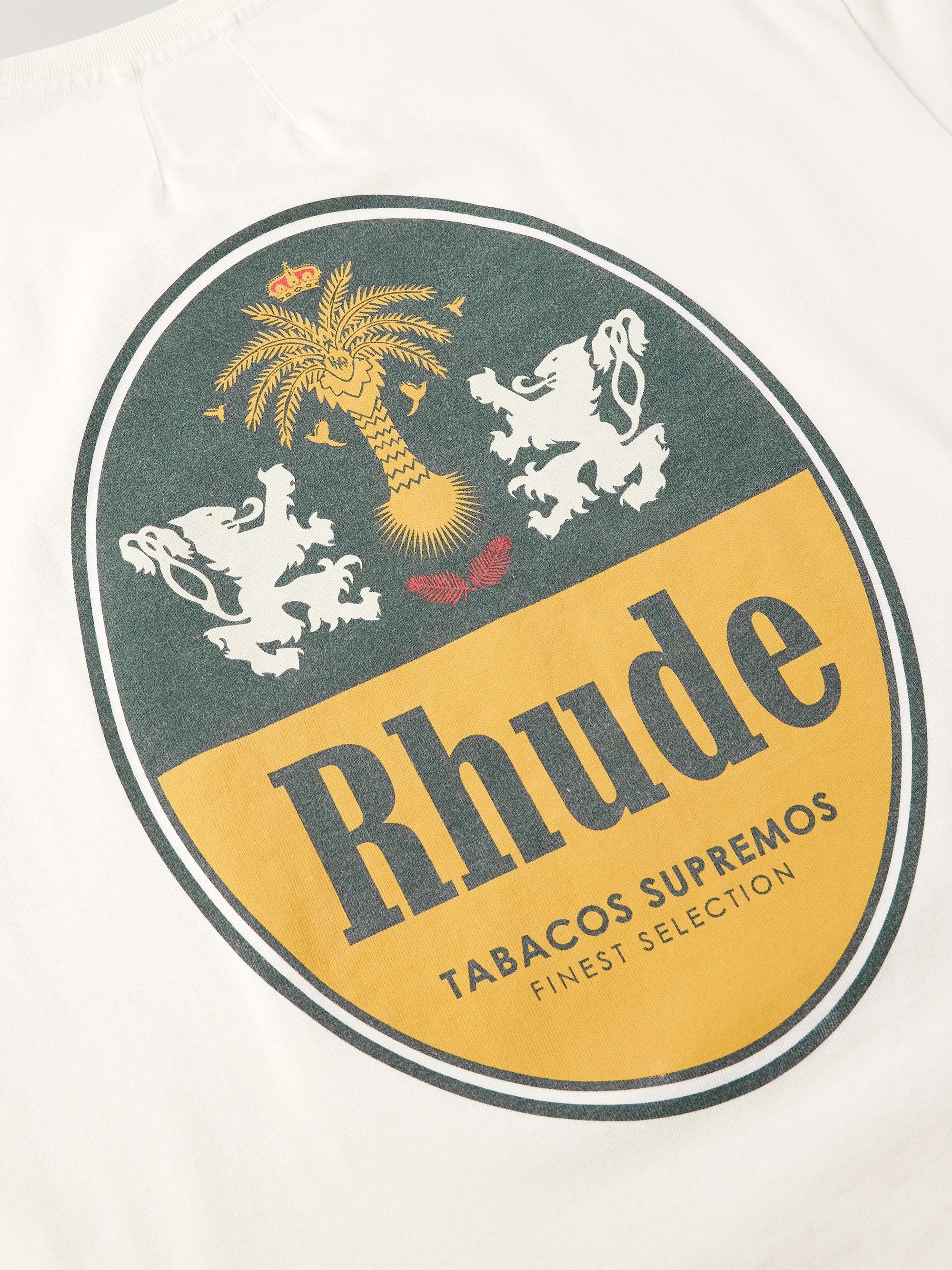RHUDE Tobacco Logo-Print Cotton-Jersey T-Shirt for Men | MR PORTER