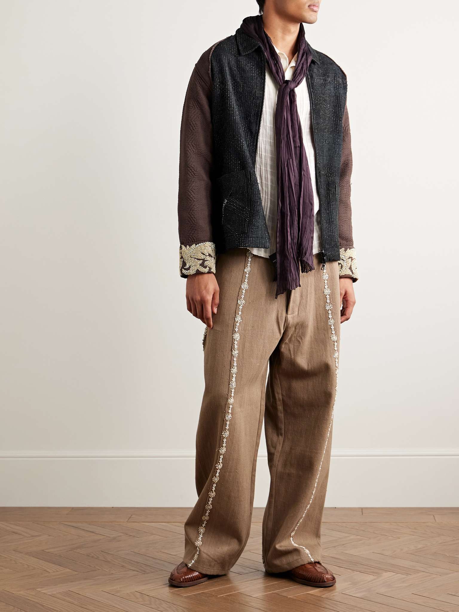 KARTIK RESEARCH Zardozi Embellished Embroidered Cotton Jacket for Men ...