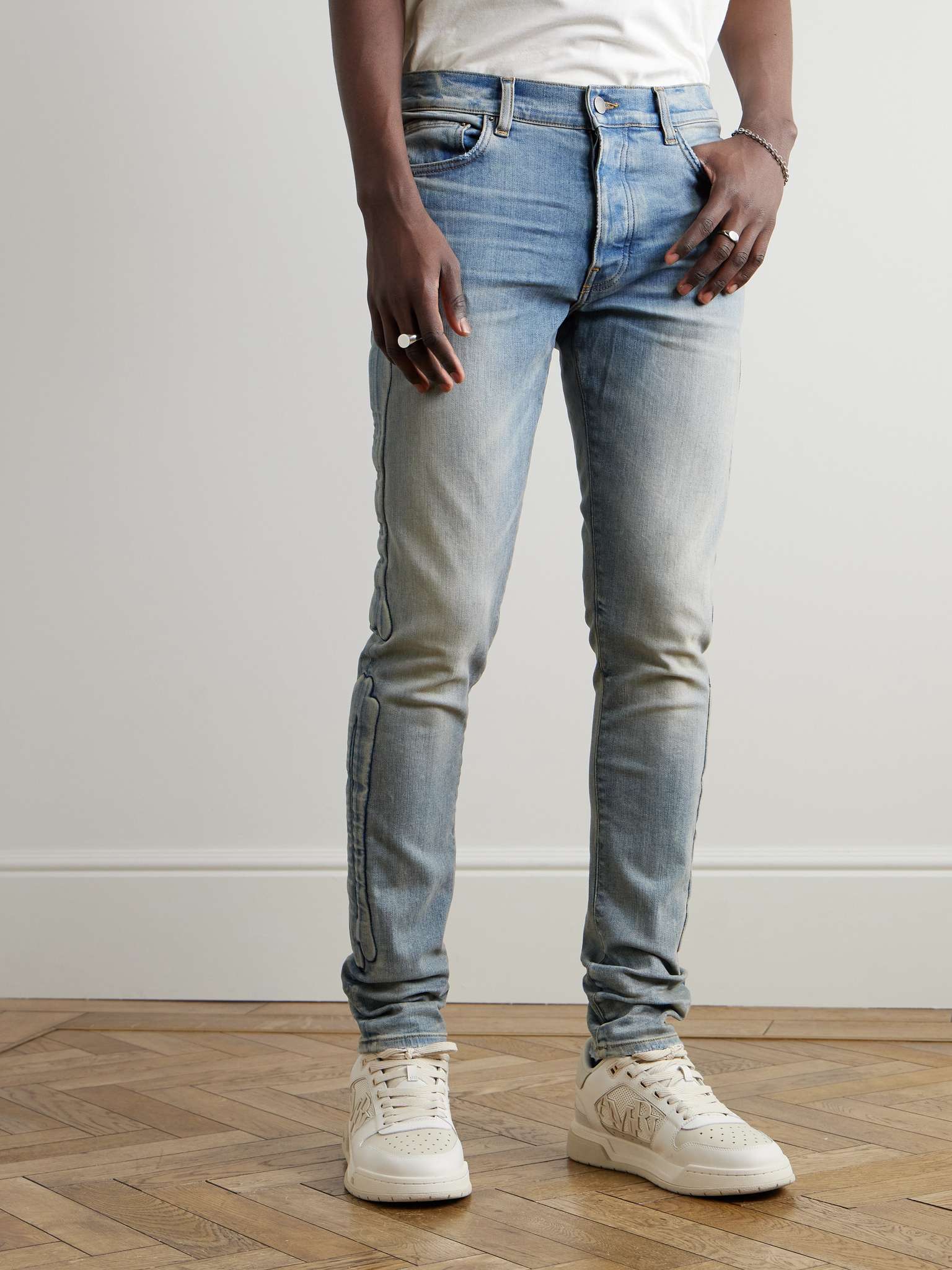 AMIRI 3D Bones Skinny-Fit Distressed Appliquéd Jeans for Men | MR PORTER