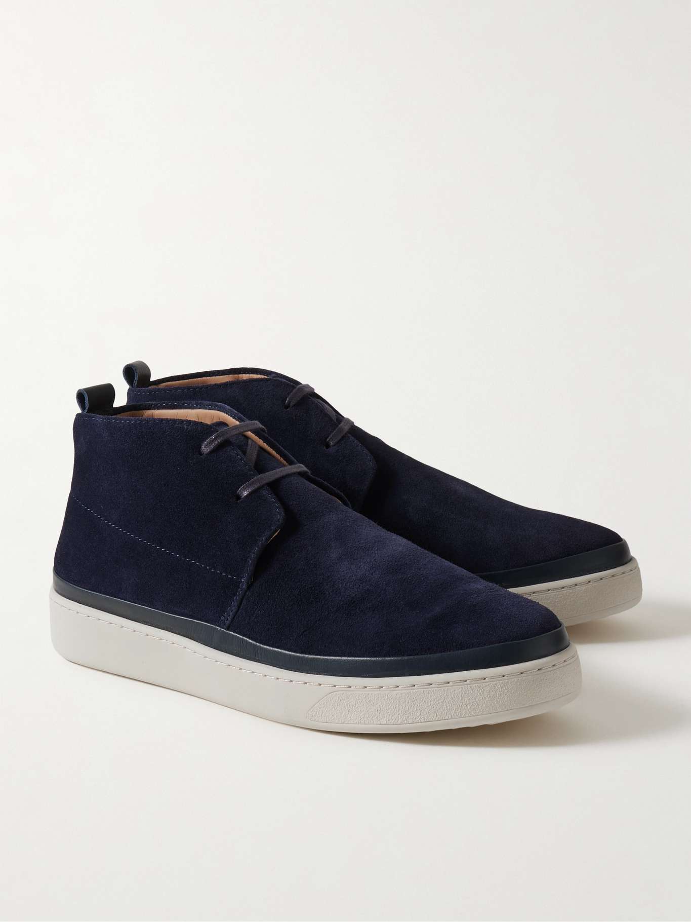MULO Leather-Trimmed Waxed-Suede Chukka Boots for Men | MR PORTER