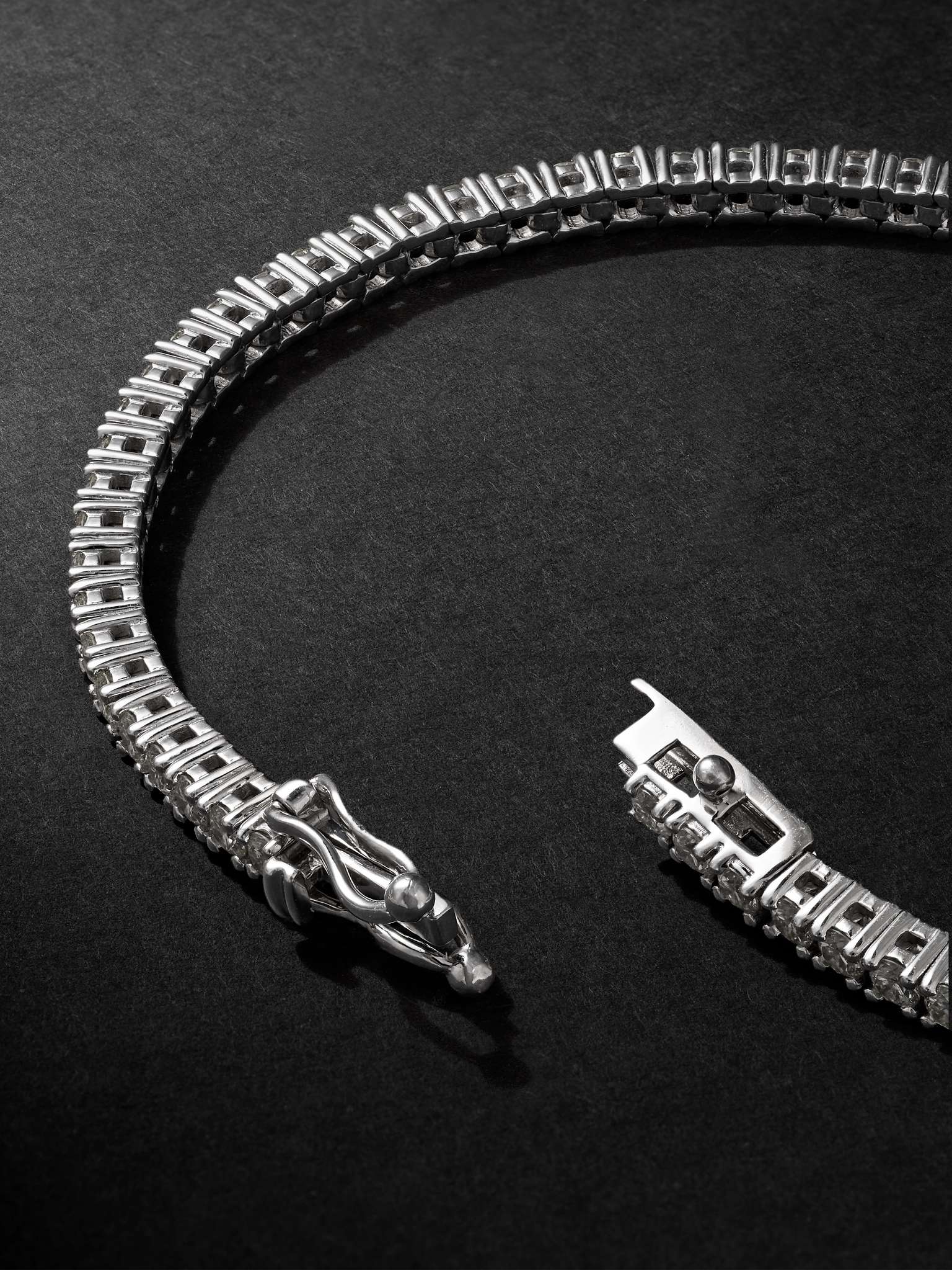 ALEX MOSS NEW YORK 14-Karat White Gold Diamond Tennis Bracelet for Men ...