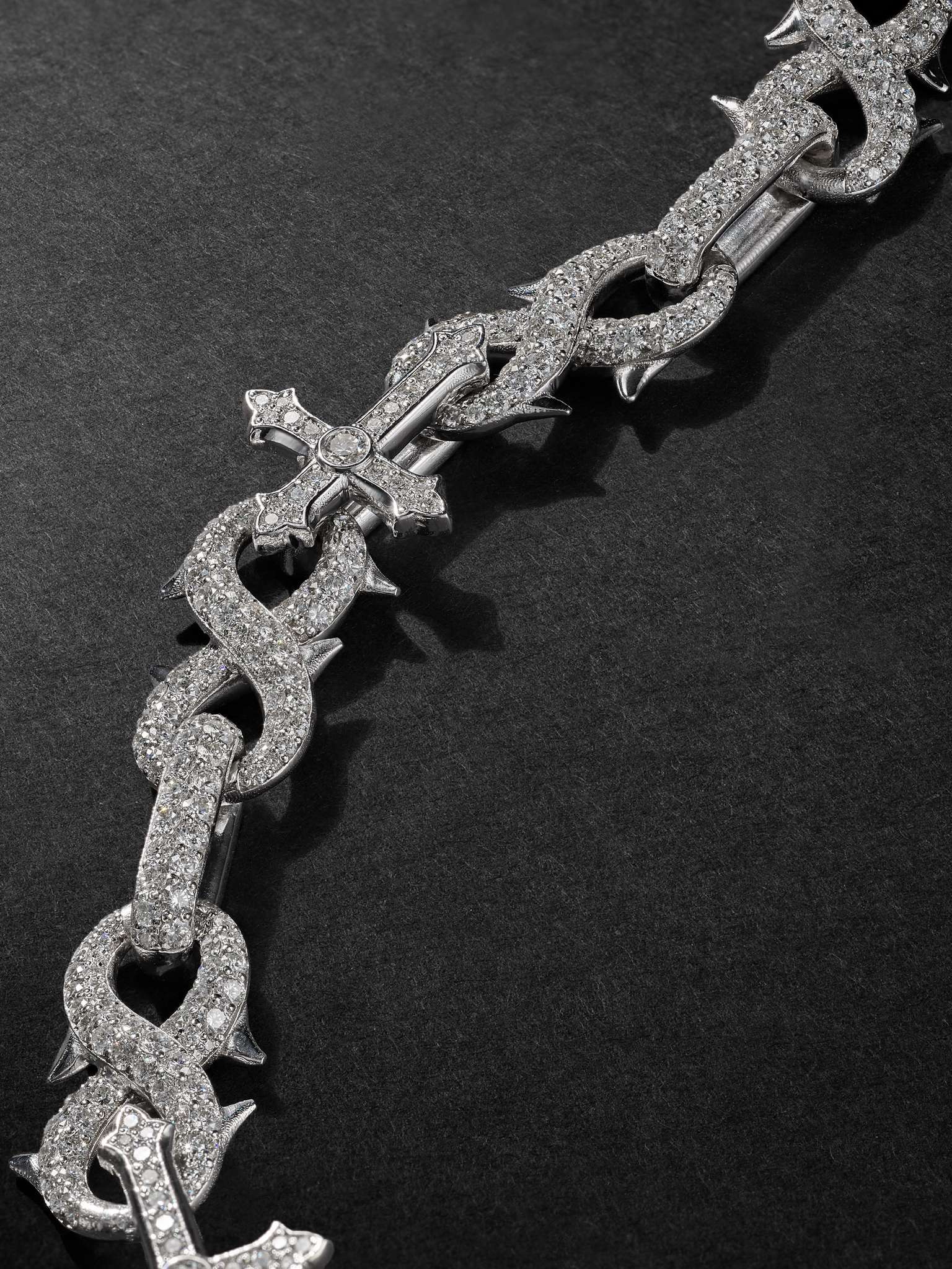 ALEX MOSS NEW YORK St Mark 14-Karat White Gold Diamond Bracelet for Men ...