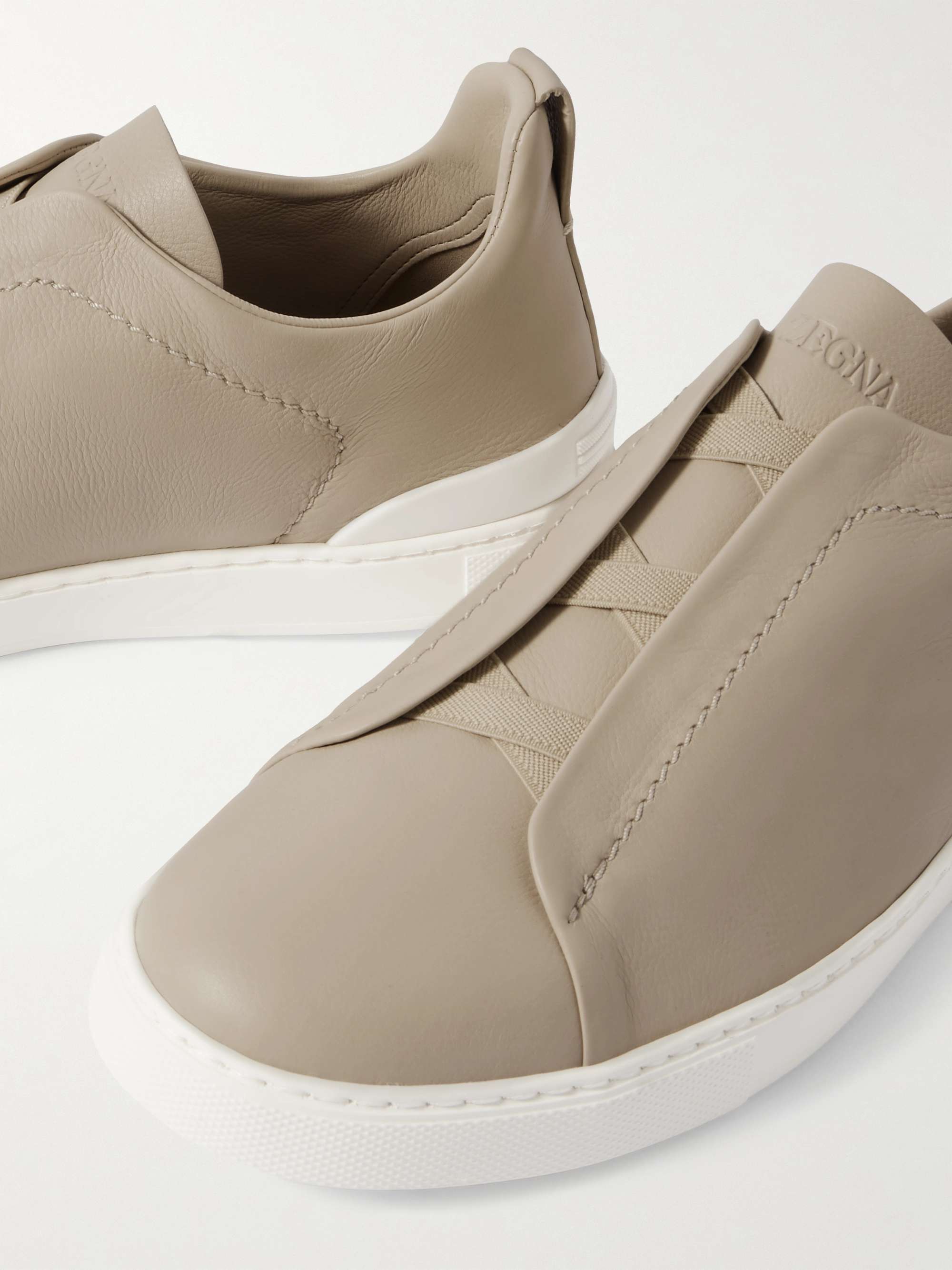 ZEGNA Triple Stitch™ SECONDSKIN Leather Slip-On Sneakers for ZEGNA Triple Stitch™ SECONDSKIN Leather Slip-On Sneakers for