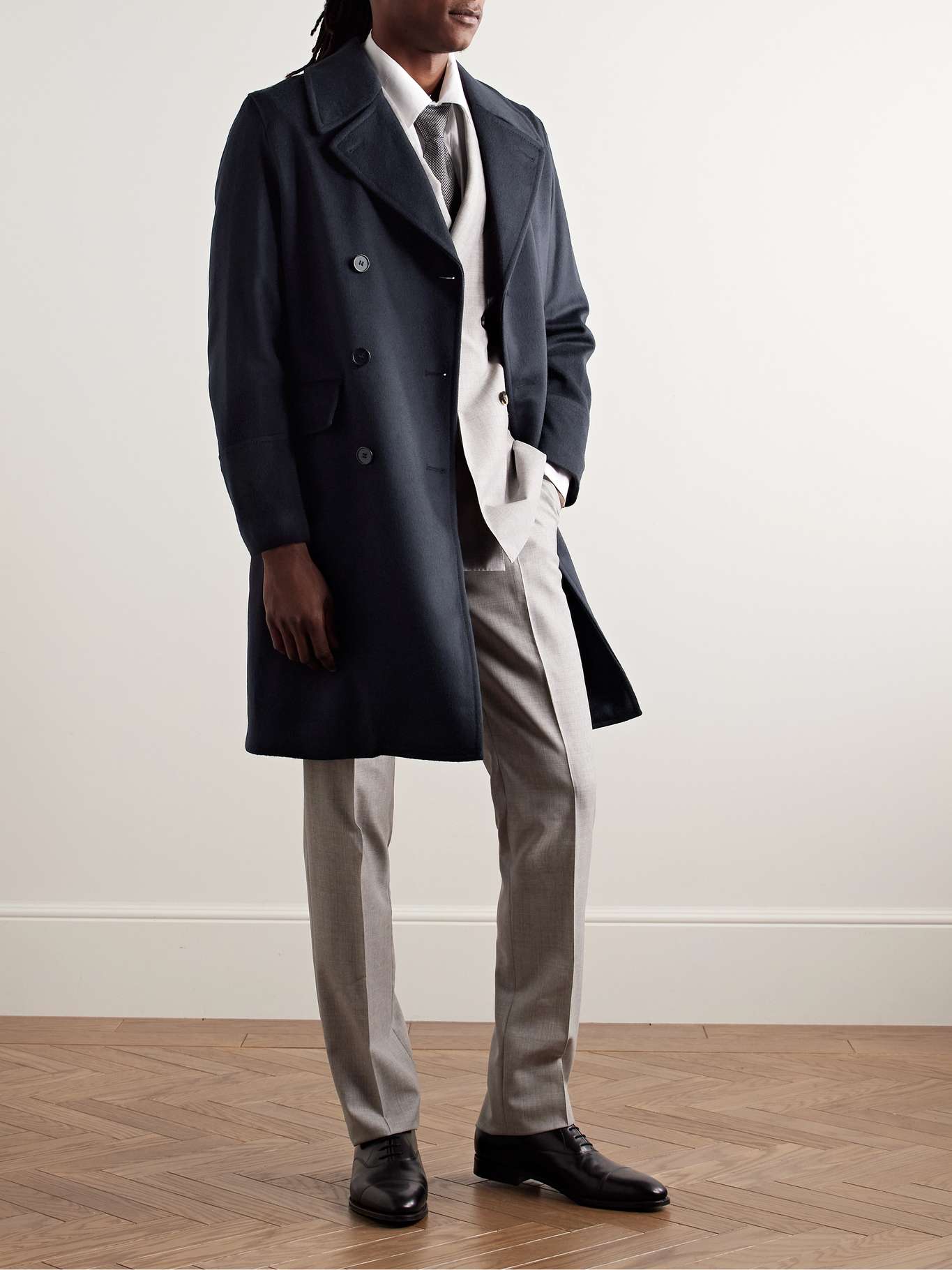 KINGSMAN Double-Breasted Wool and Cashmere-Blend Felt Coat for Men | MR ...