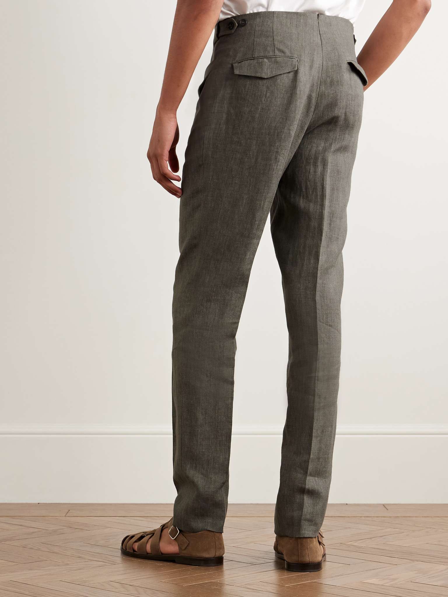 Green Venezia 1951 Slim-Fit Tapered Pleated Linen Suit Trousers | INCOTEX | MR PORTER