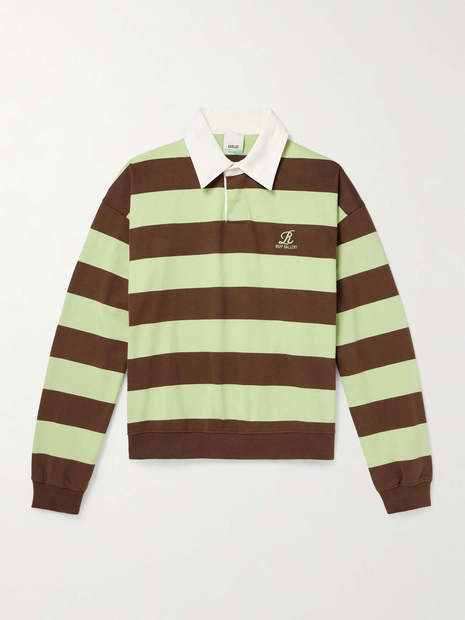 AGOLDE + RSVP GALLERY Logo-Embroidered Striped Cotton Rugby Shirt for ...