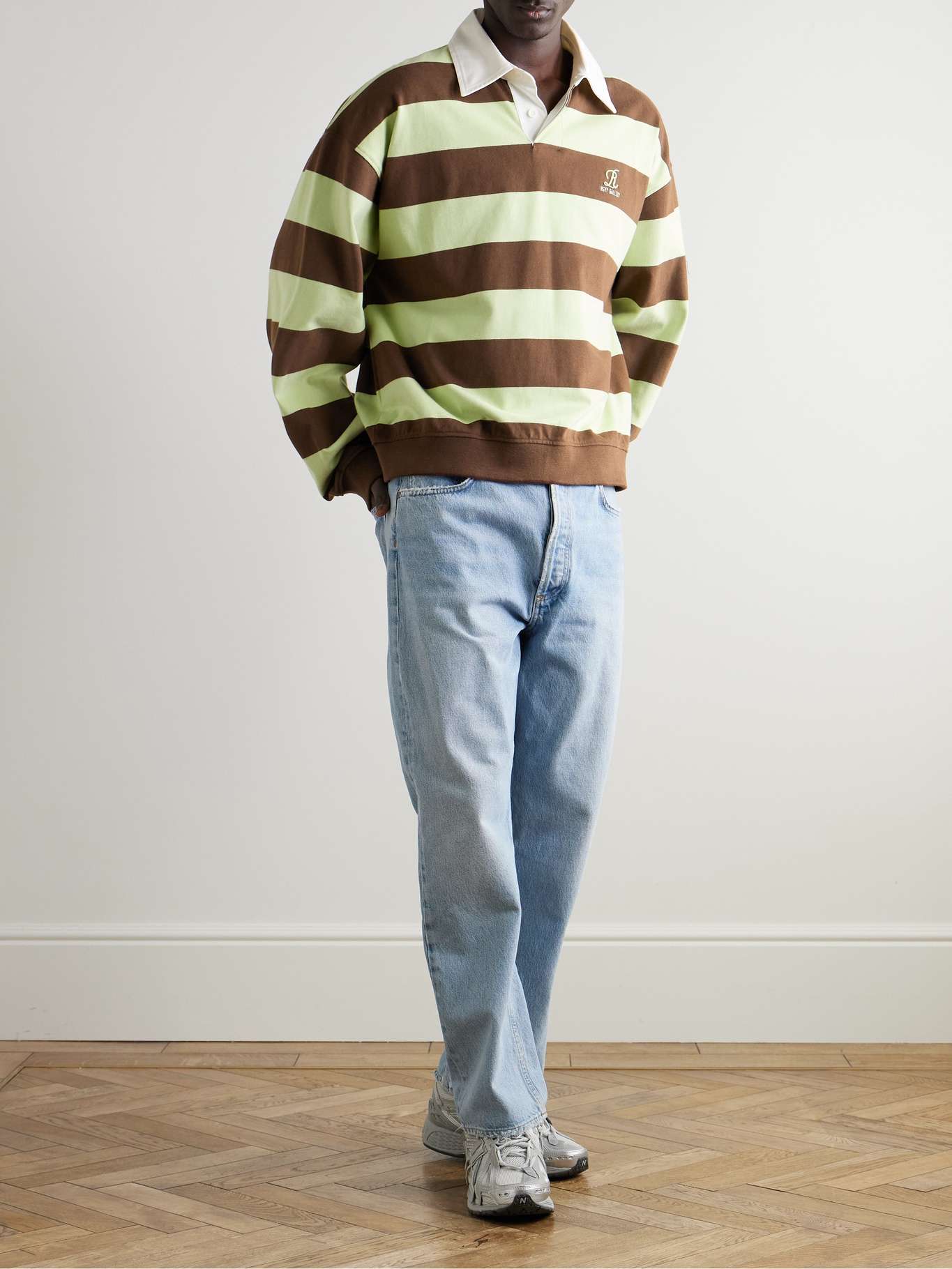 AGOLDE + RSVP GALLERY Logo-Embroidered Striped Cotton Rugby Shirt for ...