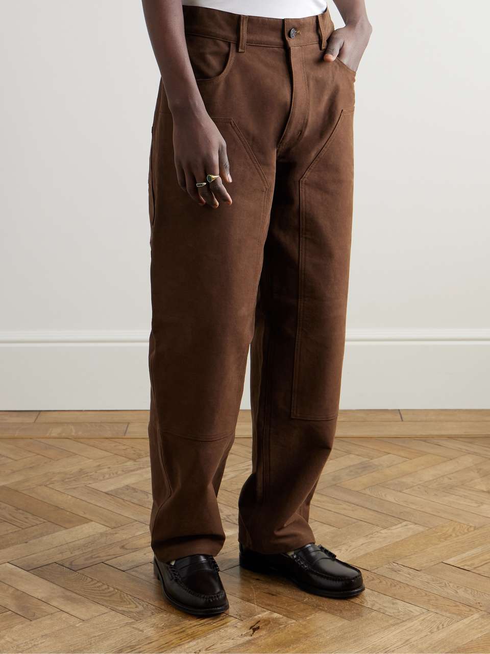 AGOLDE + RSVP GALLERY Ewing Straight-Leg Cotton-Twill Carpenter ...