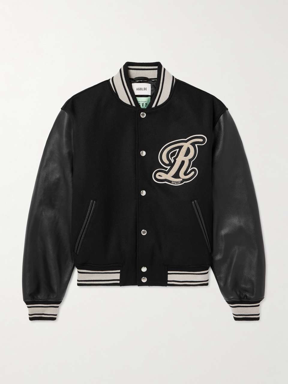 AGOLDE + RSVP GALLERY Logo-Appliquéd Leather-Trimmed Wool-Blend Felt ...