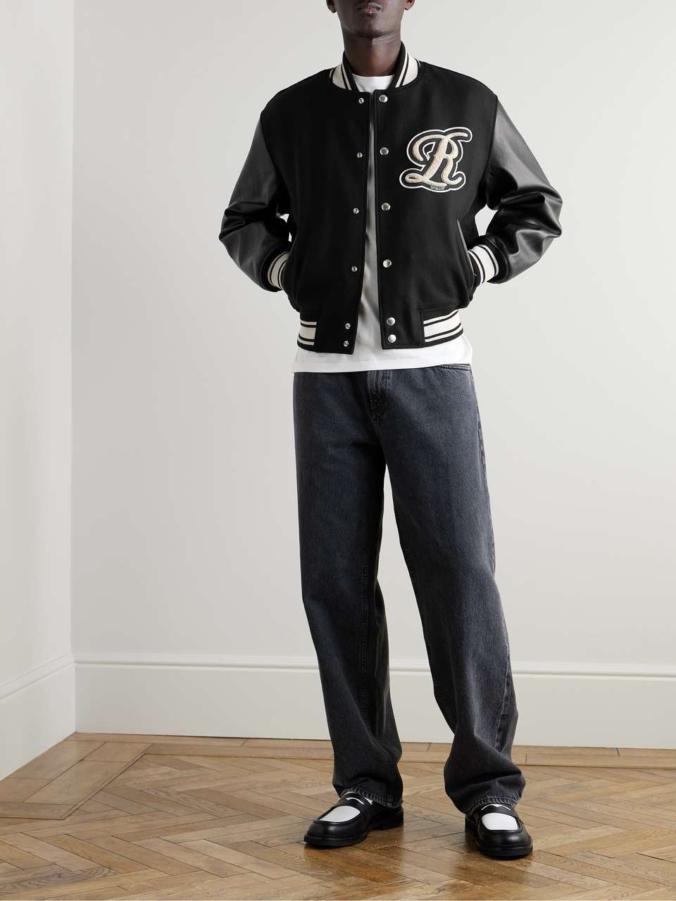 AGOLDE + RSVP GALLERY Logo-Appliquéd Leather-Trimmed Wool-Blend Felt ...