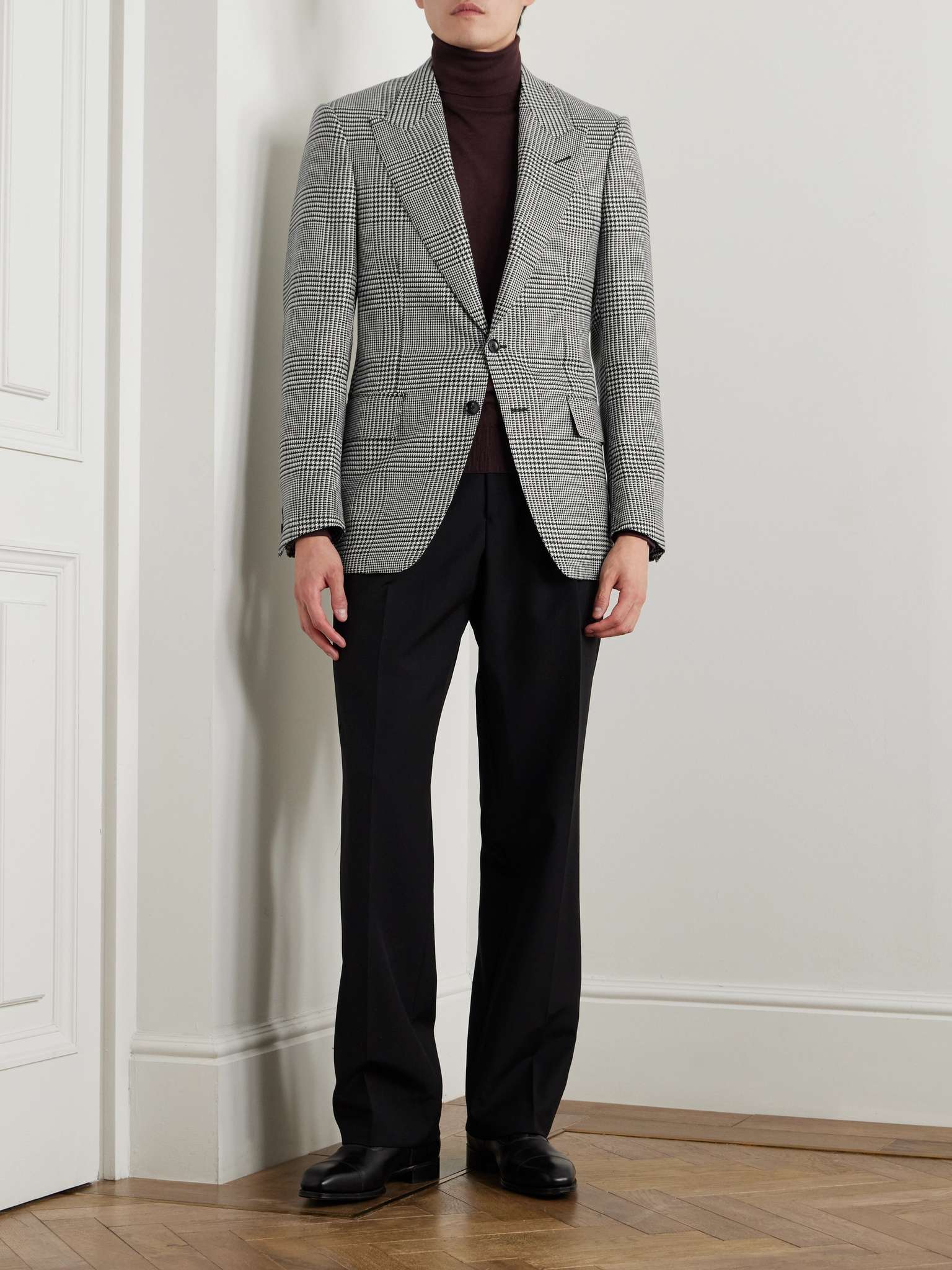 TOM FORD Dyllan Prince of Wales Checked Stretch Wool, Silk, Linen and ...