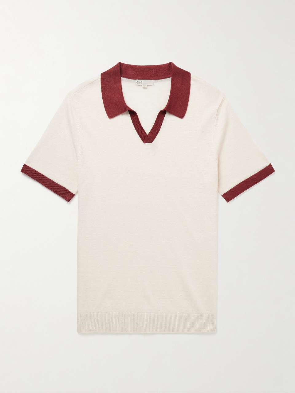 ONIA Johnny Two-Tone Linen Polo Shirt for Men | MR PORTER