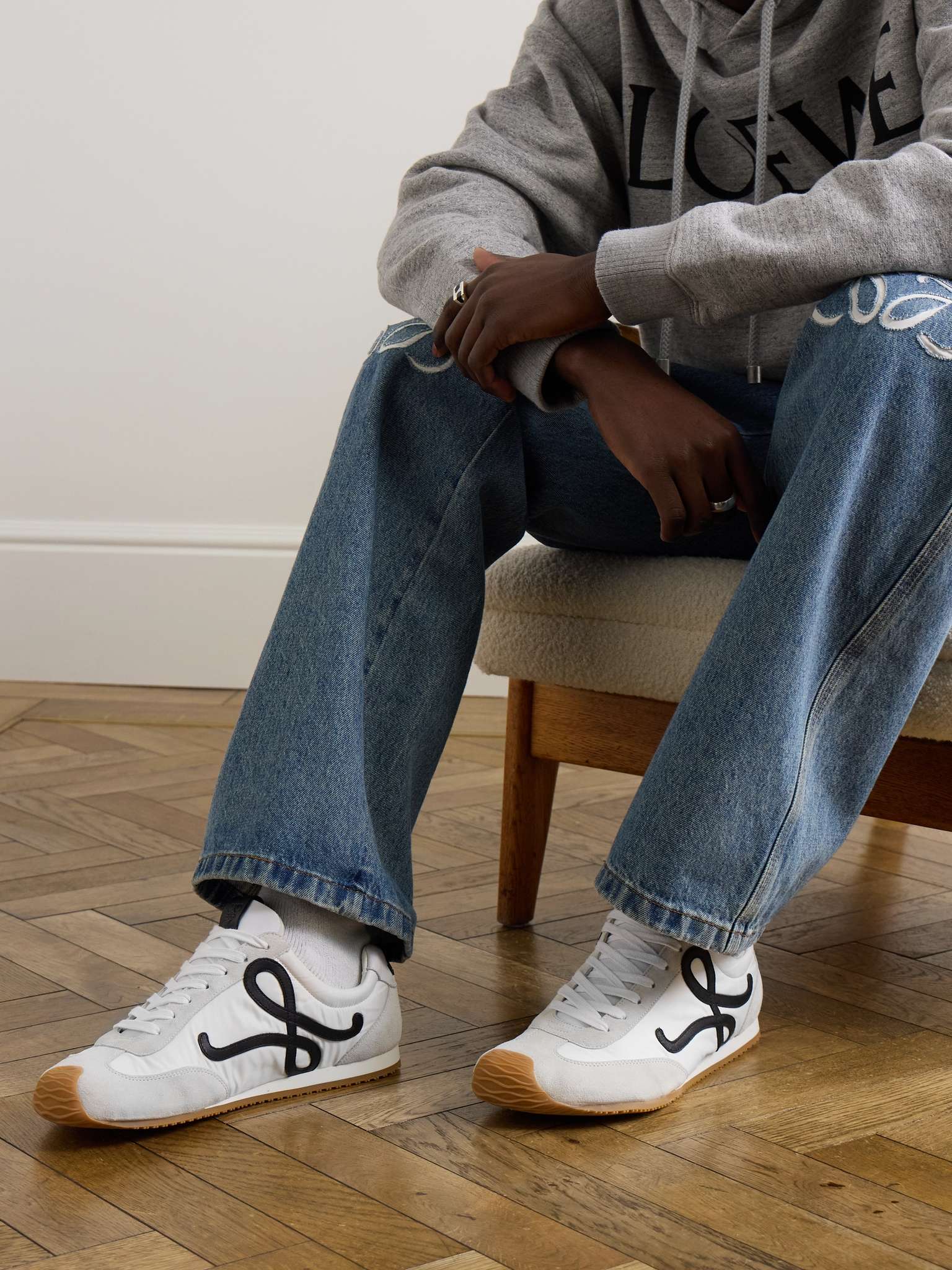 LOEWE Ballet Runner 2.0 Logo-Appliquéd Shell, Suede and Leather ...